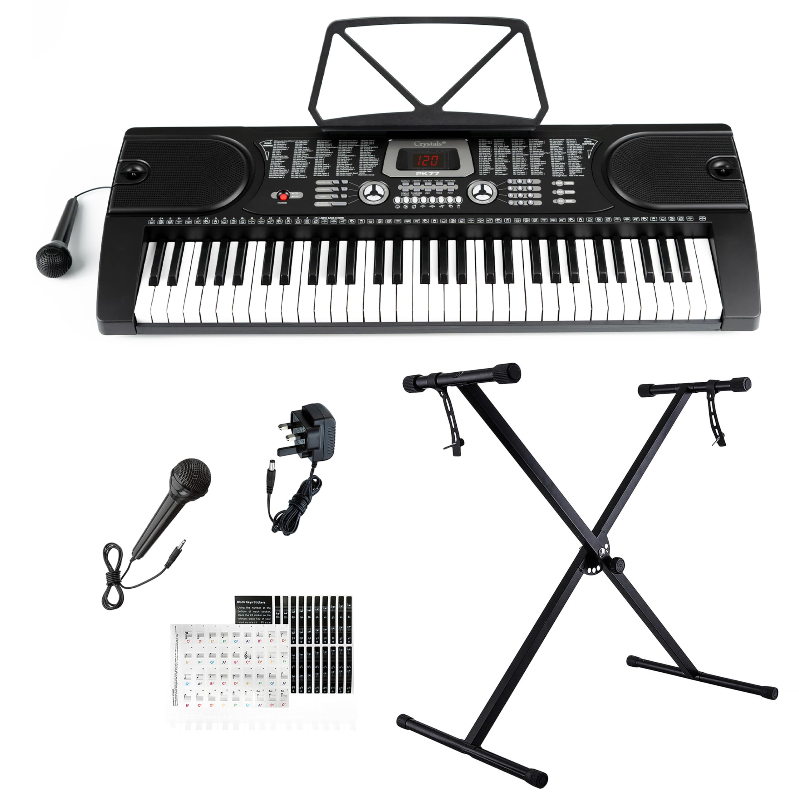 Crystals® 61 Keys Teaching Type Electronic Keyboard Digital Music ...