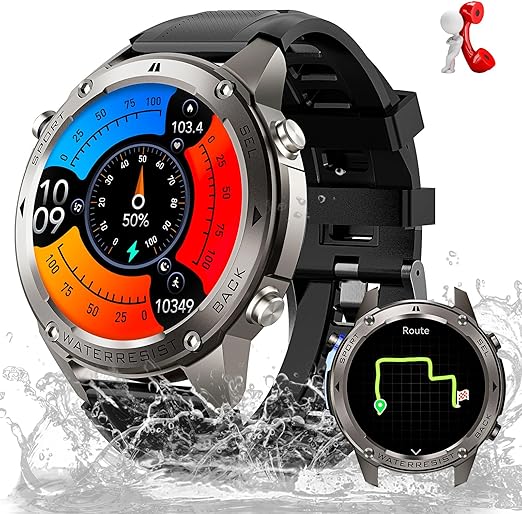 Amazon.com: KELEEL Military Smart Watch for Men with LED Flashlight ...