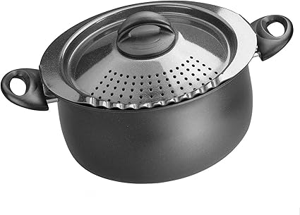 Amazon.com: Bialetti 5.5 Quart Pasta Pot with Strainer Lid, Charcoal ...