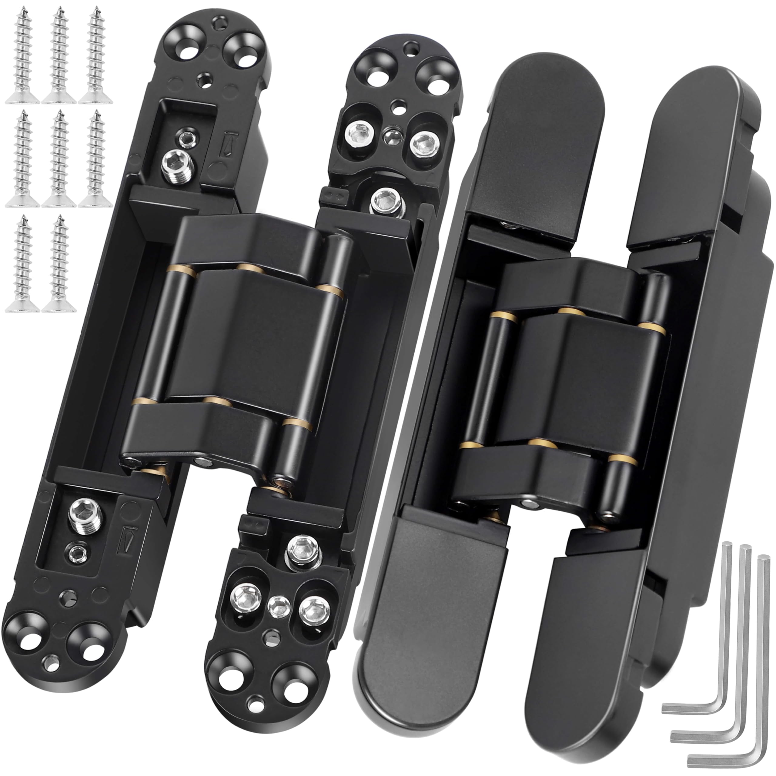 Hawaminent 7inch Upgraded Hidden Door Hinges 2pcs– 180° Swing Concealed ...