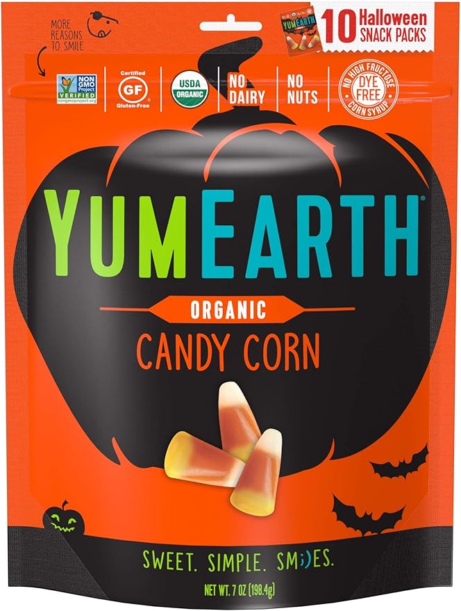 Amazon.com : YumEarth Organic Candy Corn Snack Packs, 10 Count ...
