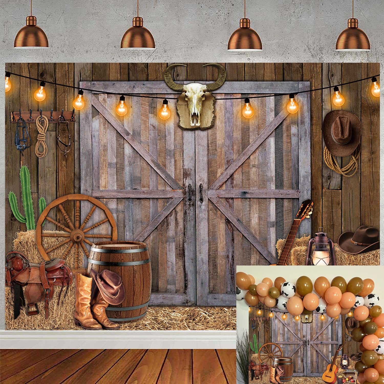 Amazon.com : Western Cowboy Backdrop 7X5FT Western Party Decorations ...