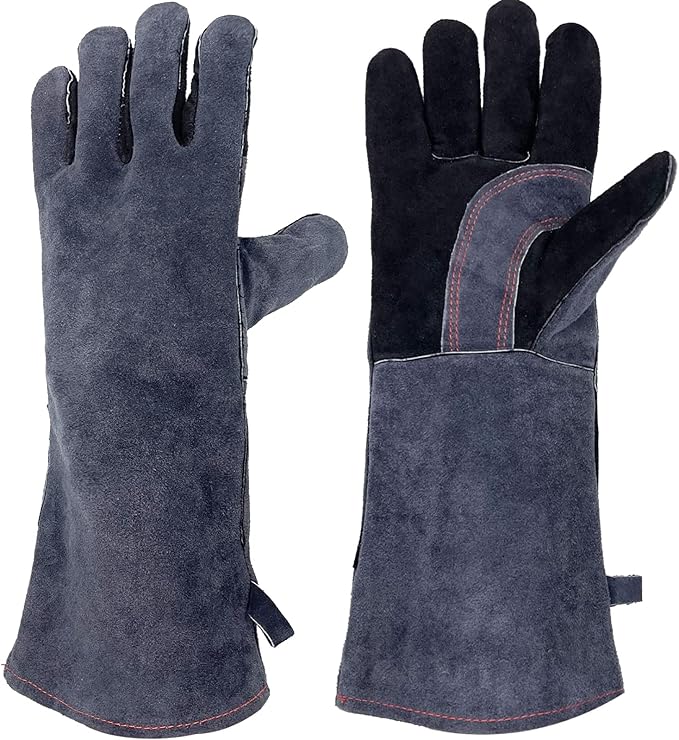 Amazon.com: RONGWI Animal Handling Gloves,Snake Handling Gloves Bite Proof,Reinforced Leather ...