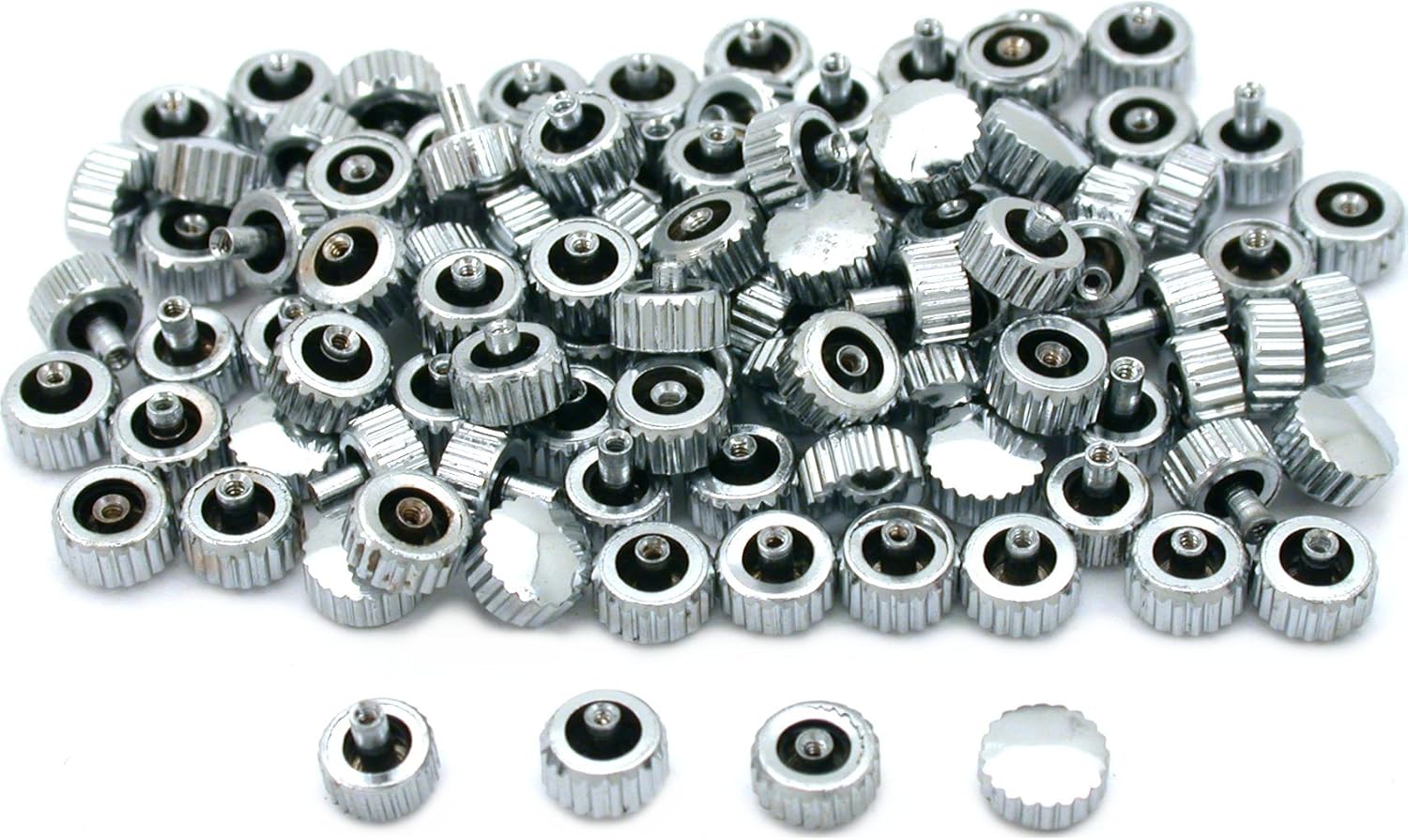 Amazon.com: FindingKing Watch Crowns Assortment of 100pcs, Chromed ...