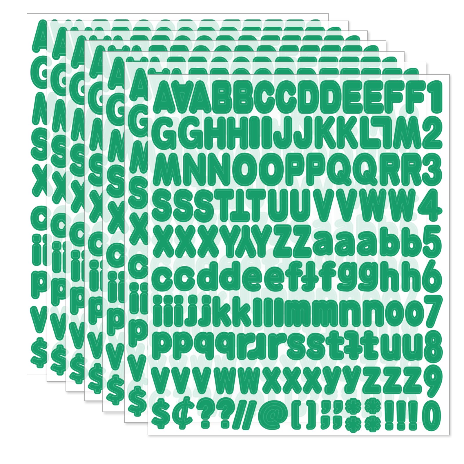 Amazon.com: Alphabet Sticker,1''Inch 12 Sheets Deep Green Letter ...