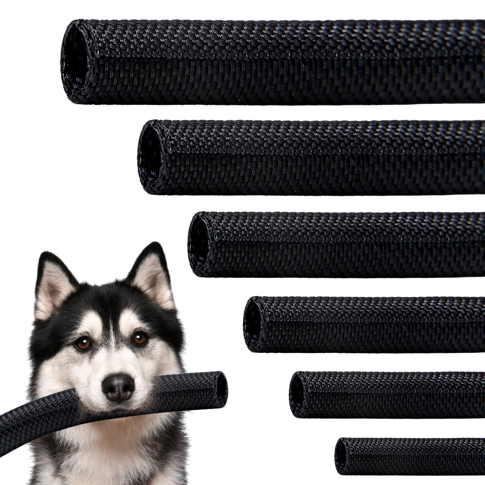 Amazon.com: Split Braided Sleeve Cable Management Wire Loom Cord Covers ...