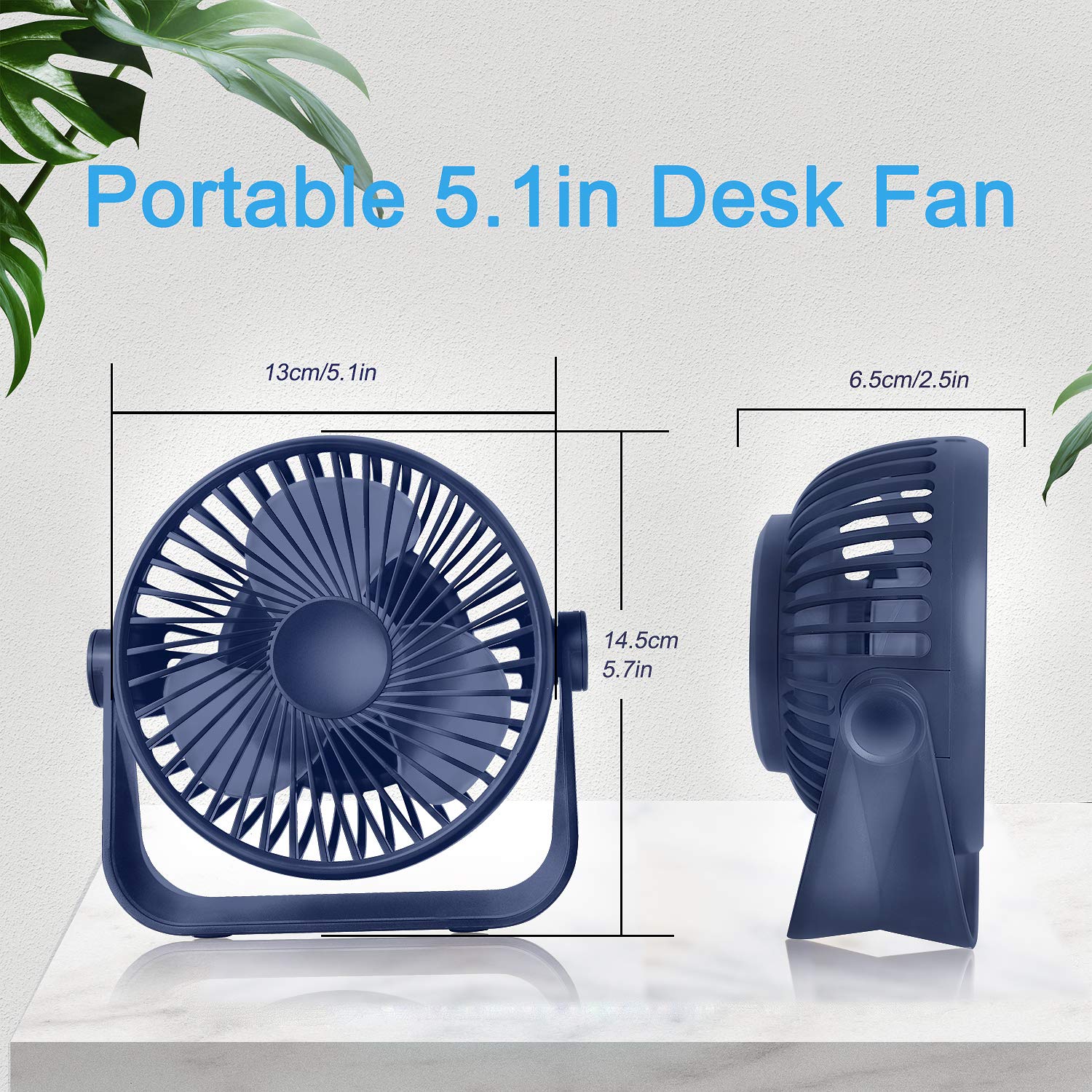 Snapklik.com : Desk Fan Small Table Fan Rechargeable Battery Operated ...