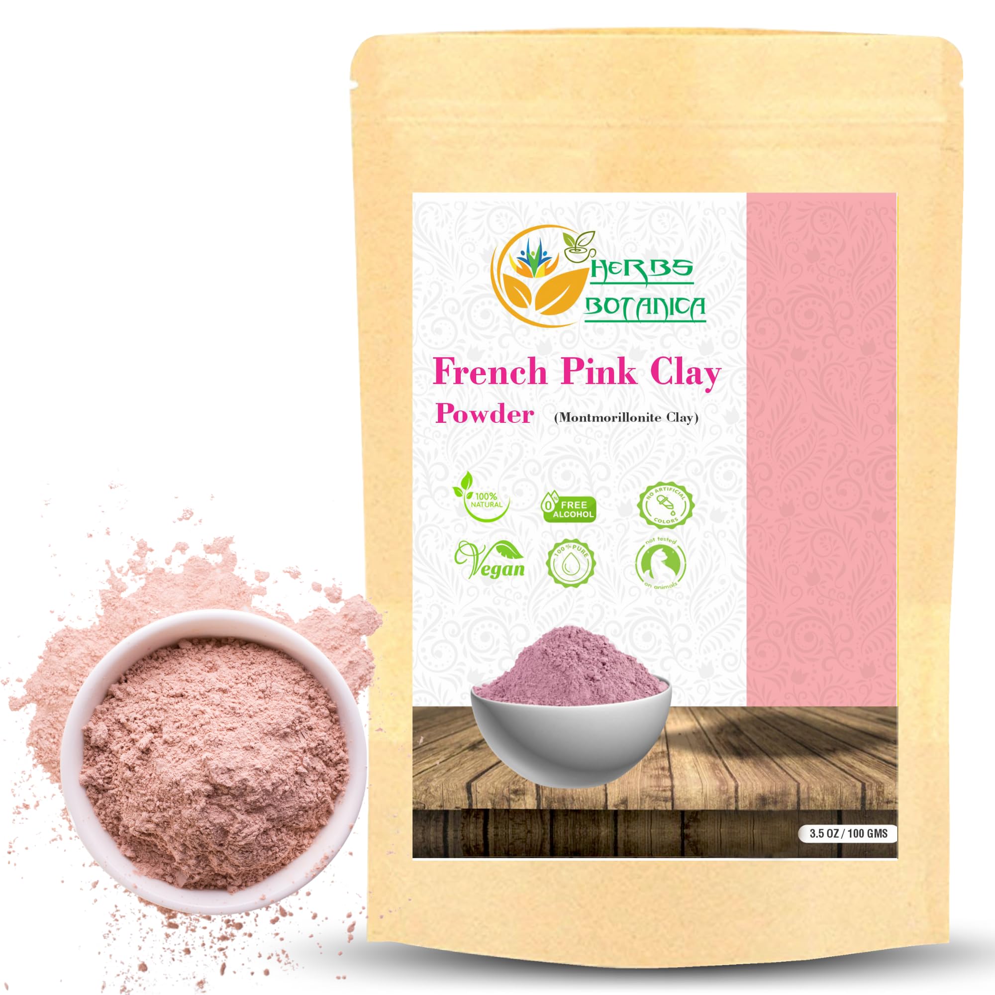 Amazon.com : Herbs Botanica French Pink Clay/Rose Clay Powder ...