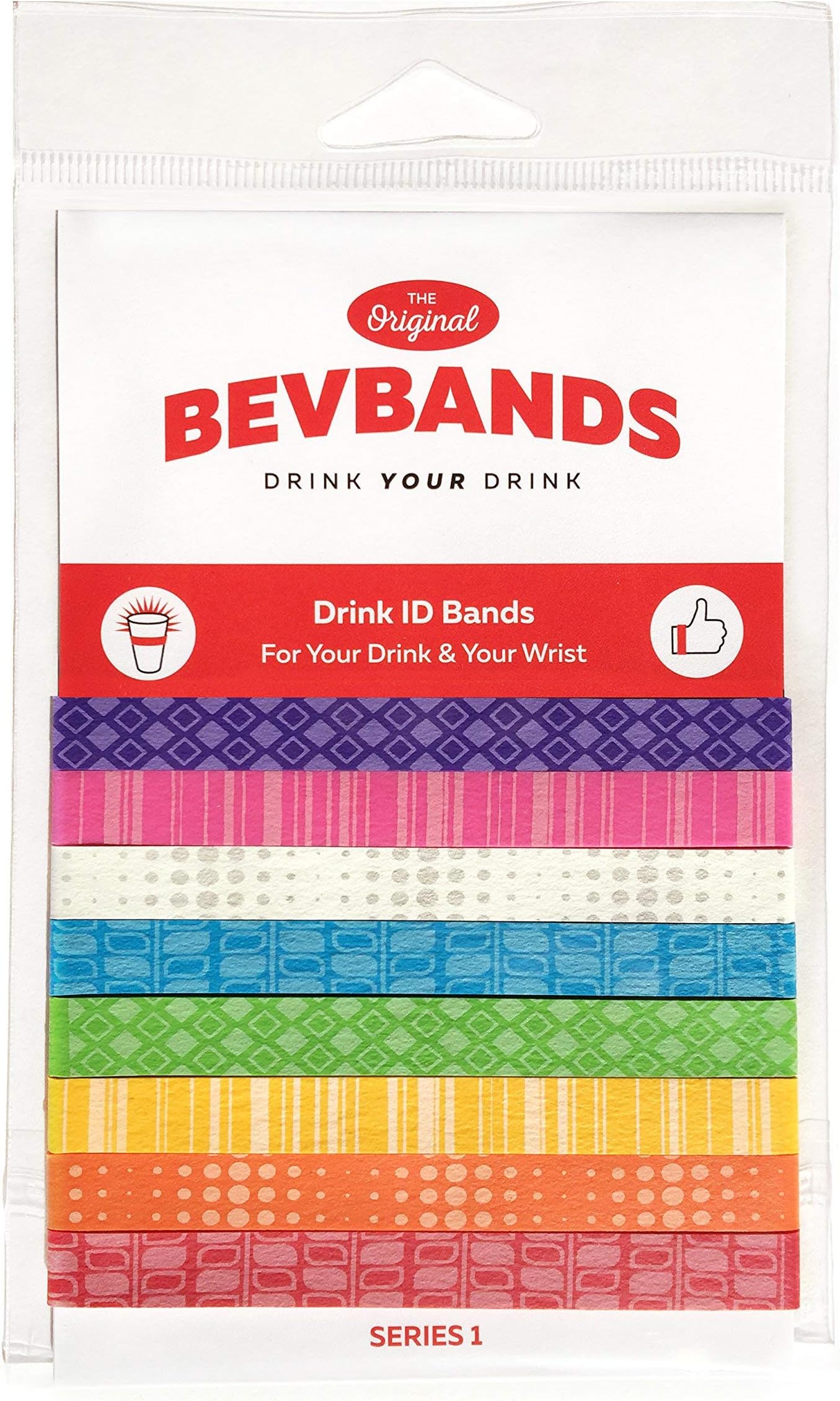 Amazon.com | BevBands Drink Markers and Water Bottle Bands - Set of 8 ...