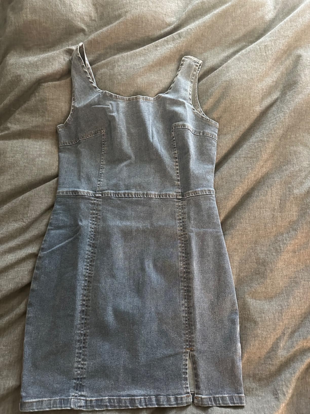 Womens Denim Dress Sexy Sleeveless Split Bodycon Mini Tube Jeans Short ...
