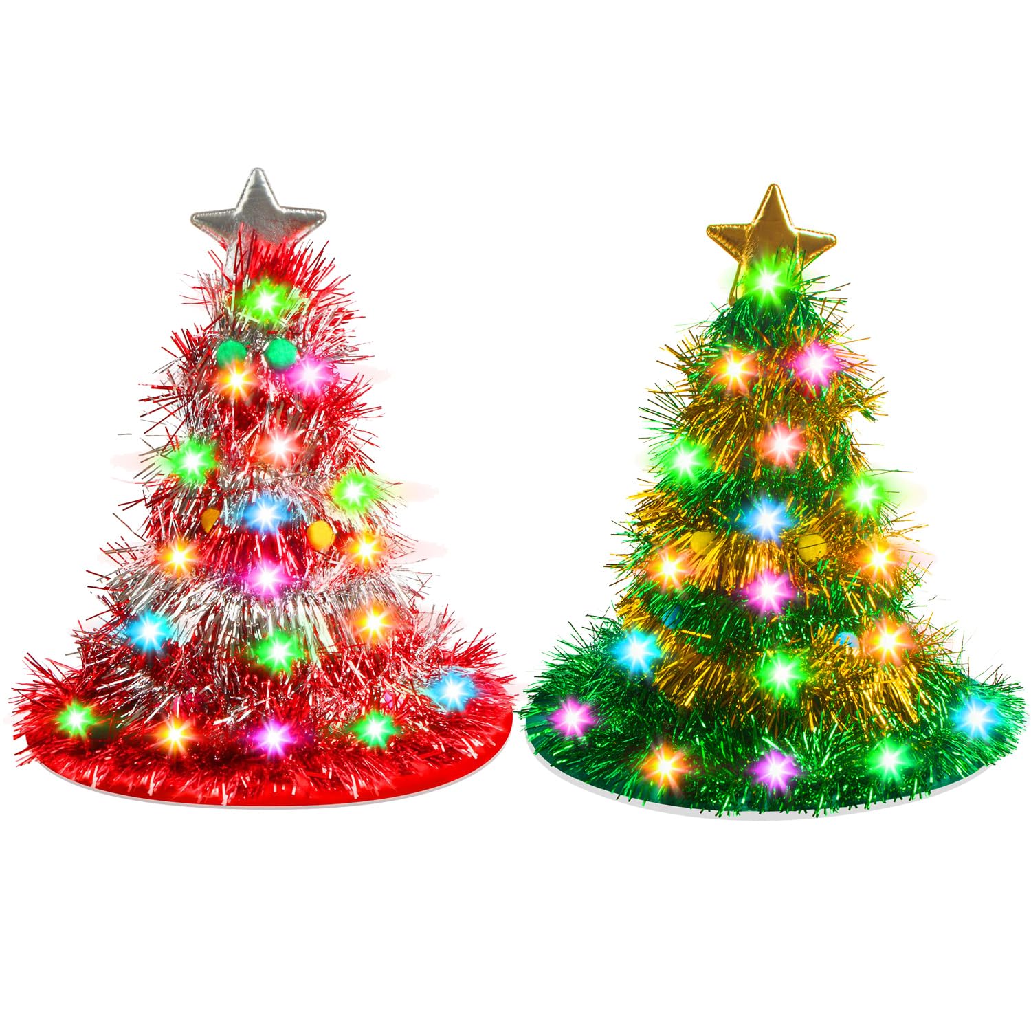 Amazon.com: Christmas Tree Hat - 2 Pack Christmas Hats Christmas Tree ...