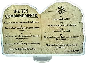 Amazon.com : Bible Verse Gifts 10 Commandments Tablet Acrylic Decorative Wall and Tabletop Sign ...