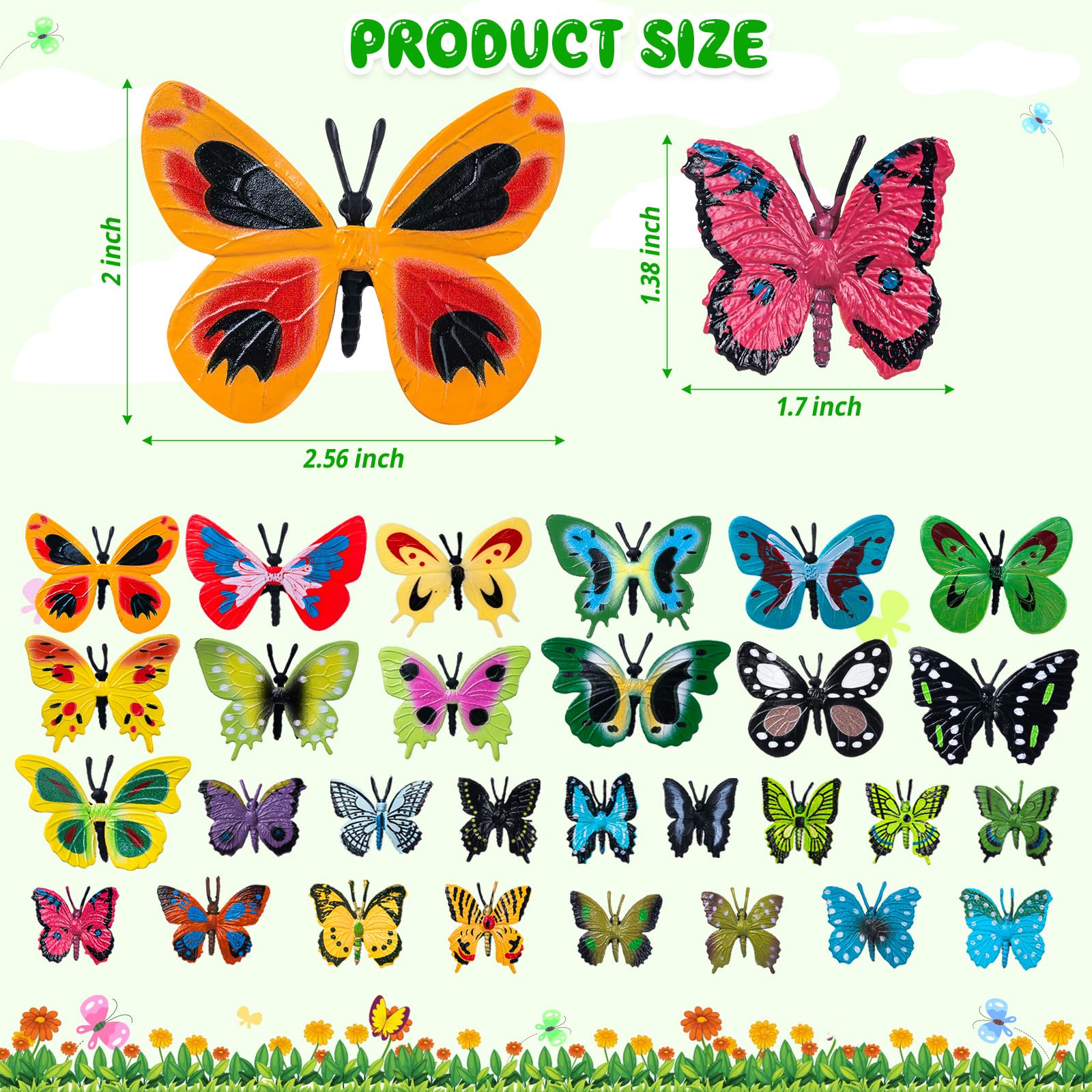 Snapklik.com : 30 PCS Plastic Butterflies Toy, Butterfly Action Figures ...