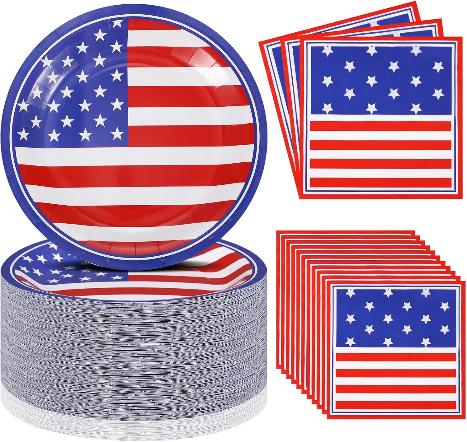 Amazon.com: Mumufy 100 Pcs American Flag Patriotic Fourth of July Paper ...
