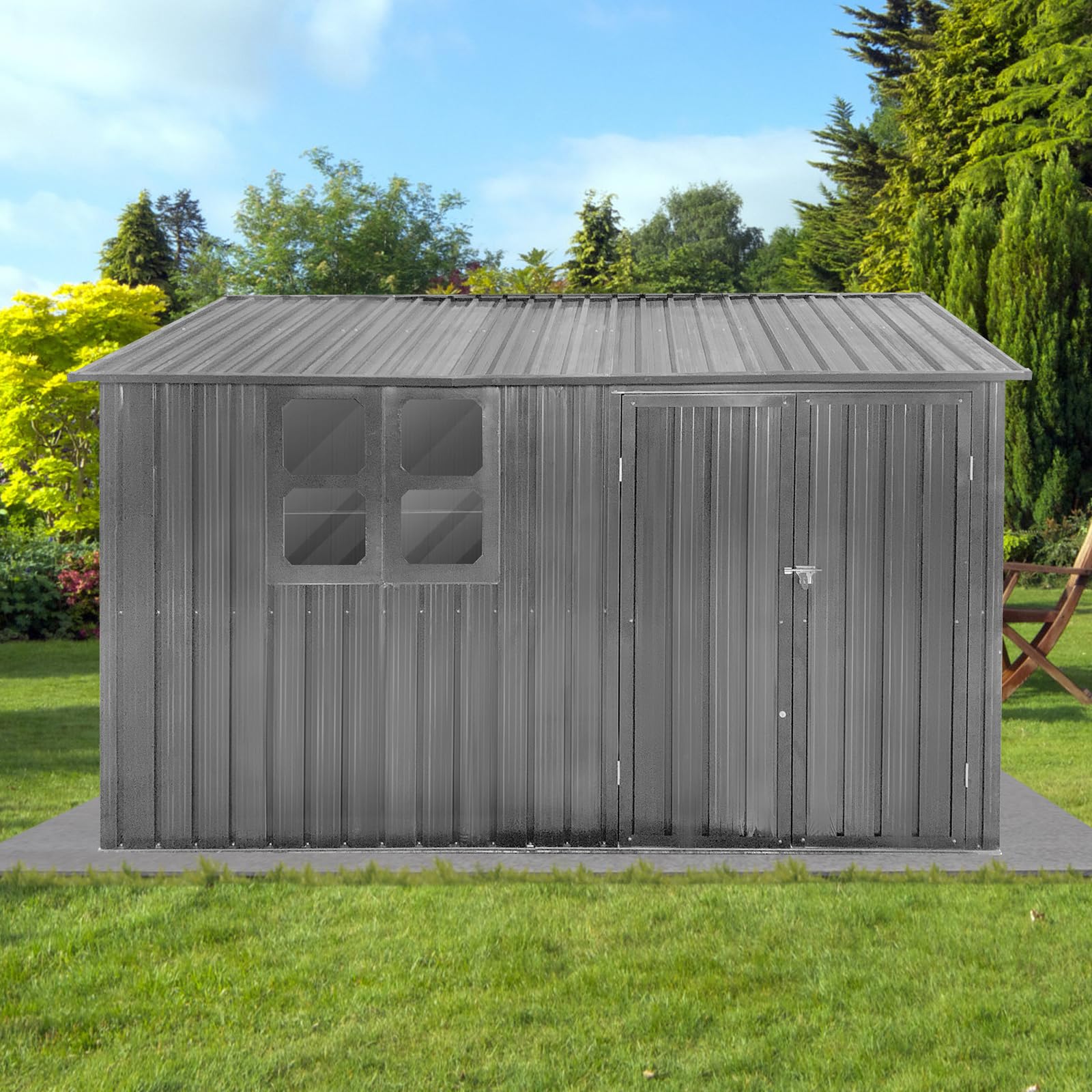Amazon.com: Jintop 10x8 FT Sheds & Outdoor Storage,Metal Garden Shed ...