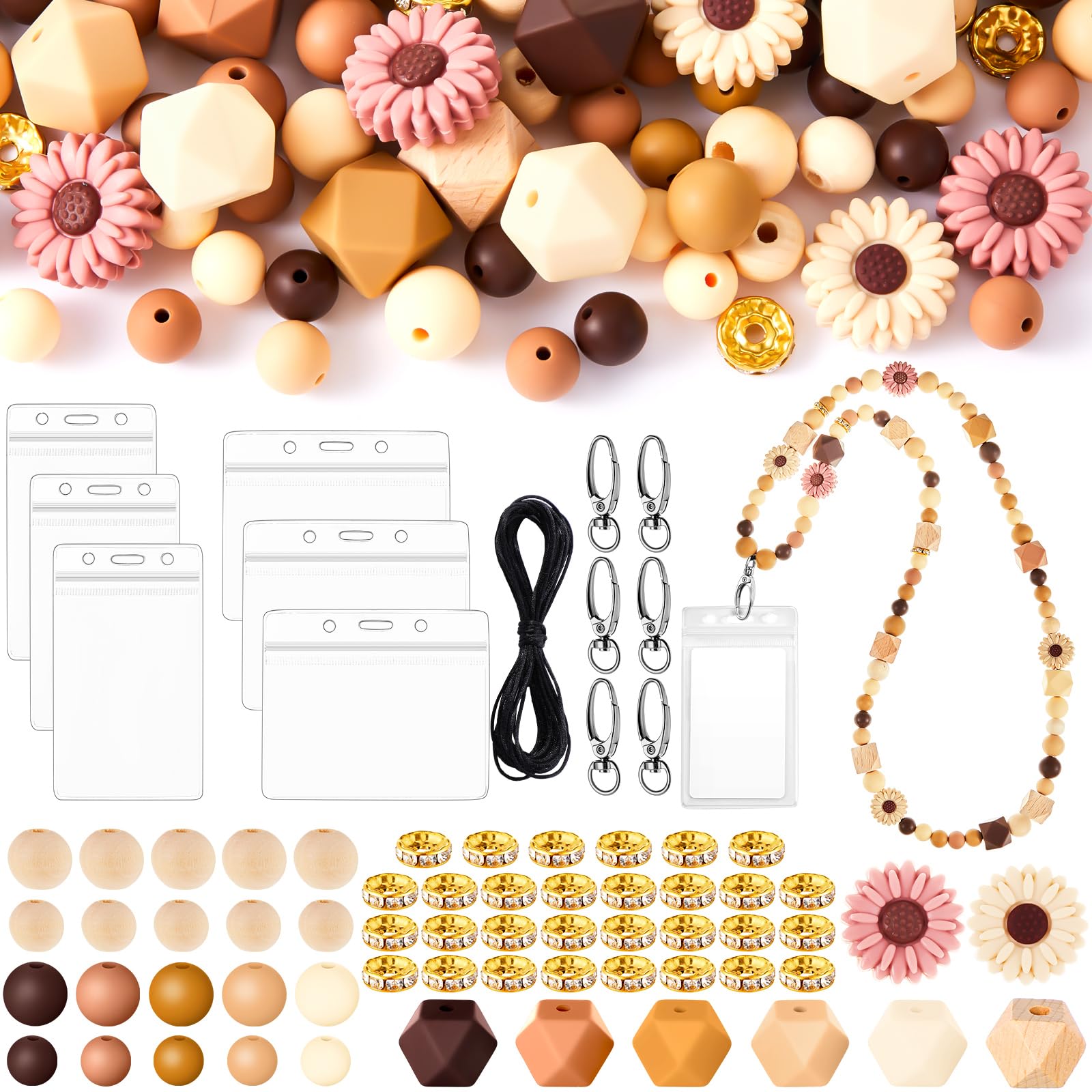 Amazon.com: Cinnvoice 413 Pcs Silicone Beads Lanyard Making Kit ...