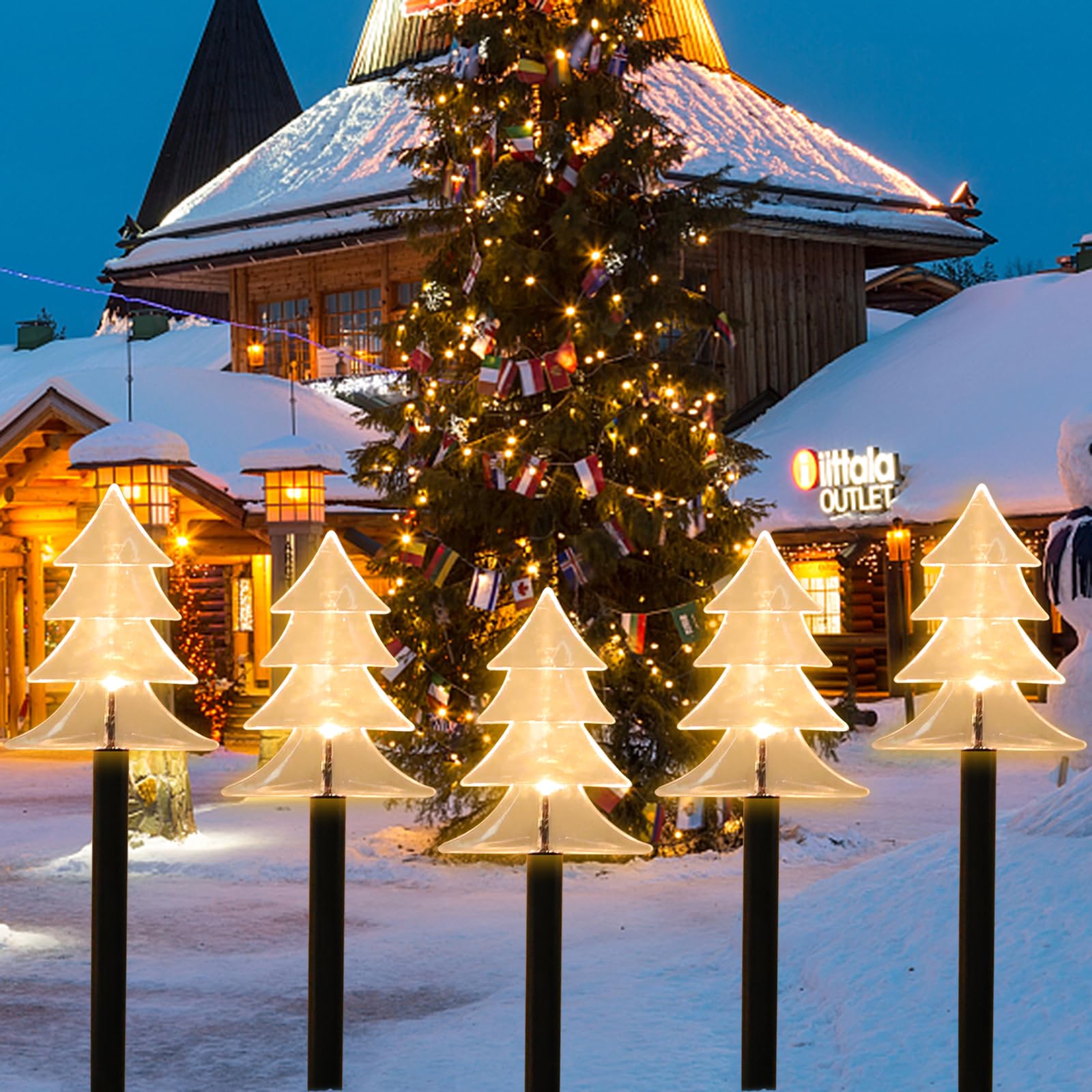 Amazon.com : Mycznsyard Christmas Tree Pathway Light 5 Pack Christmas ...