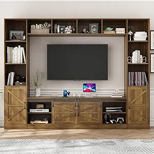 Amazon.com: chartustriable 103" Wall Unit TV Stand with Storage for TVs ...
