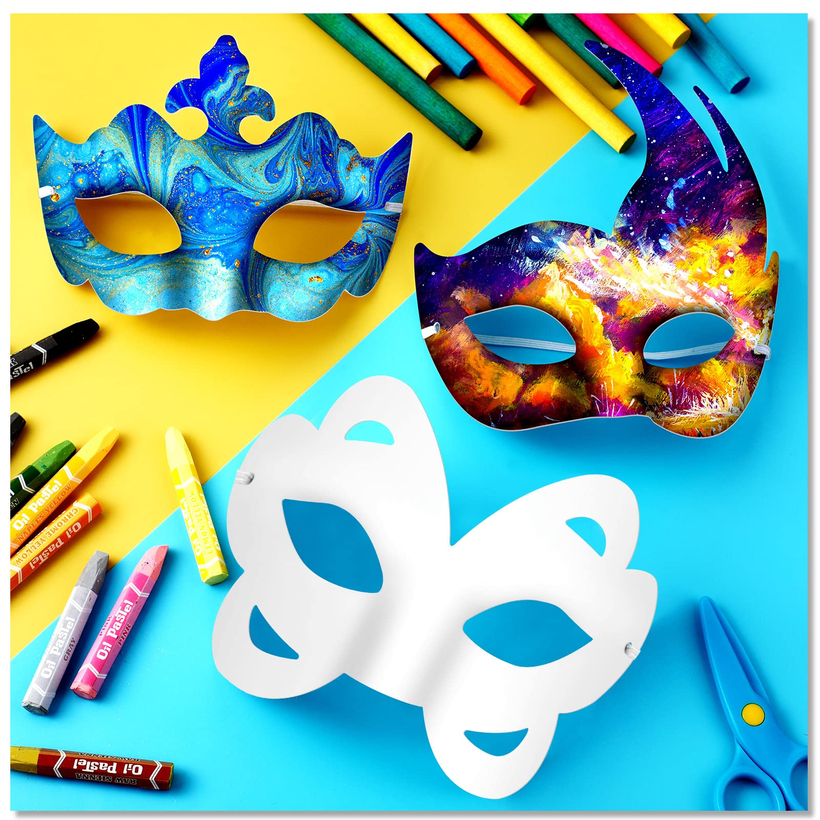 Snapklik.com : Leyndo 24 Pack Paper Mache Masks Half Face White ...