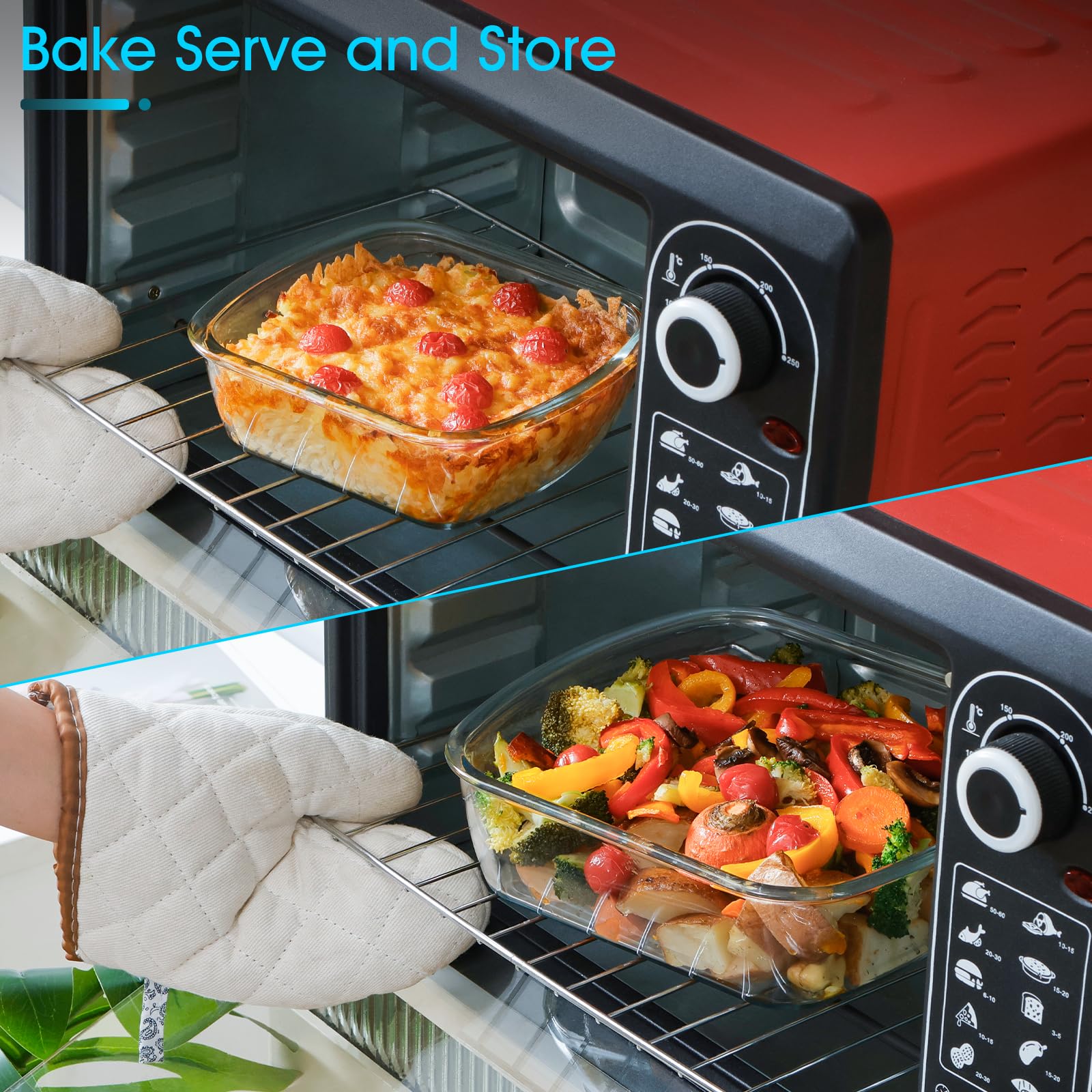 Snapklik.com : NUTRIUPS 2-Piece 9x9 & 7x7 Square Glass Baking Dish