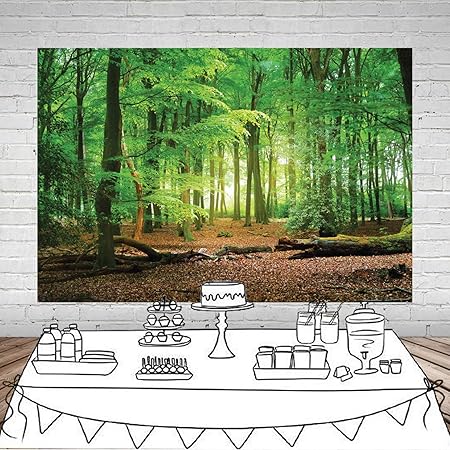Amazon.com : LFEEY 10x8ft Graceful Natural Scenery Backdrop Evergreen ...