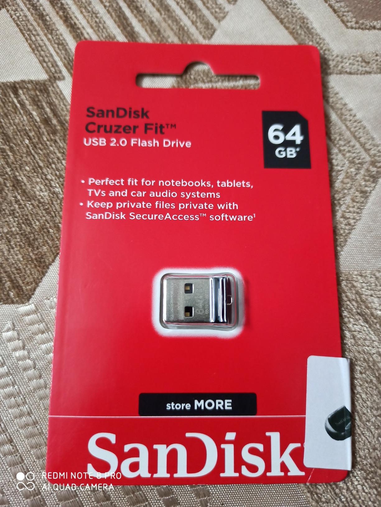 SanDisk Cruzer Fit CZ33 64GB USB 2.0 Low-Profile Flash Drive- SDCZ33 ...