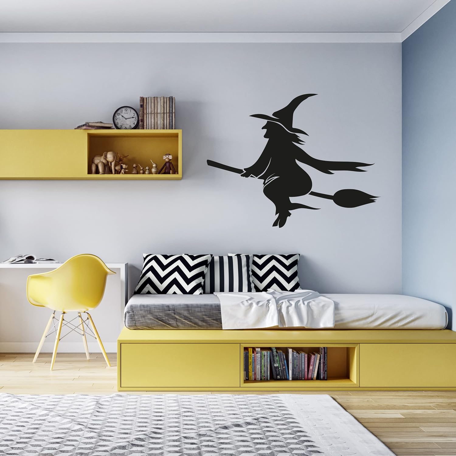 Amazon.com: Giant Silhouette of Witch Flying On Broomstick for ...