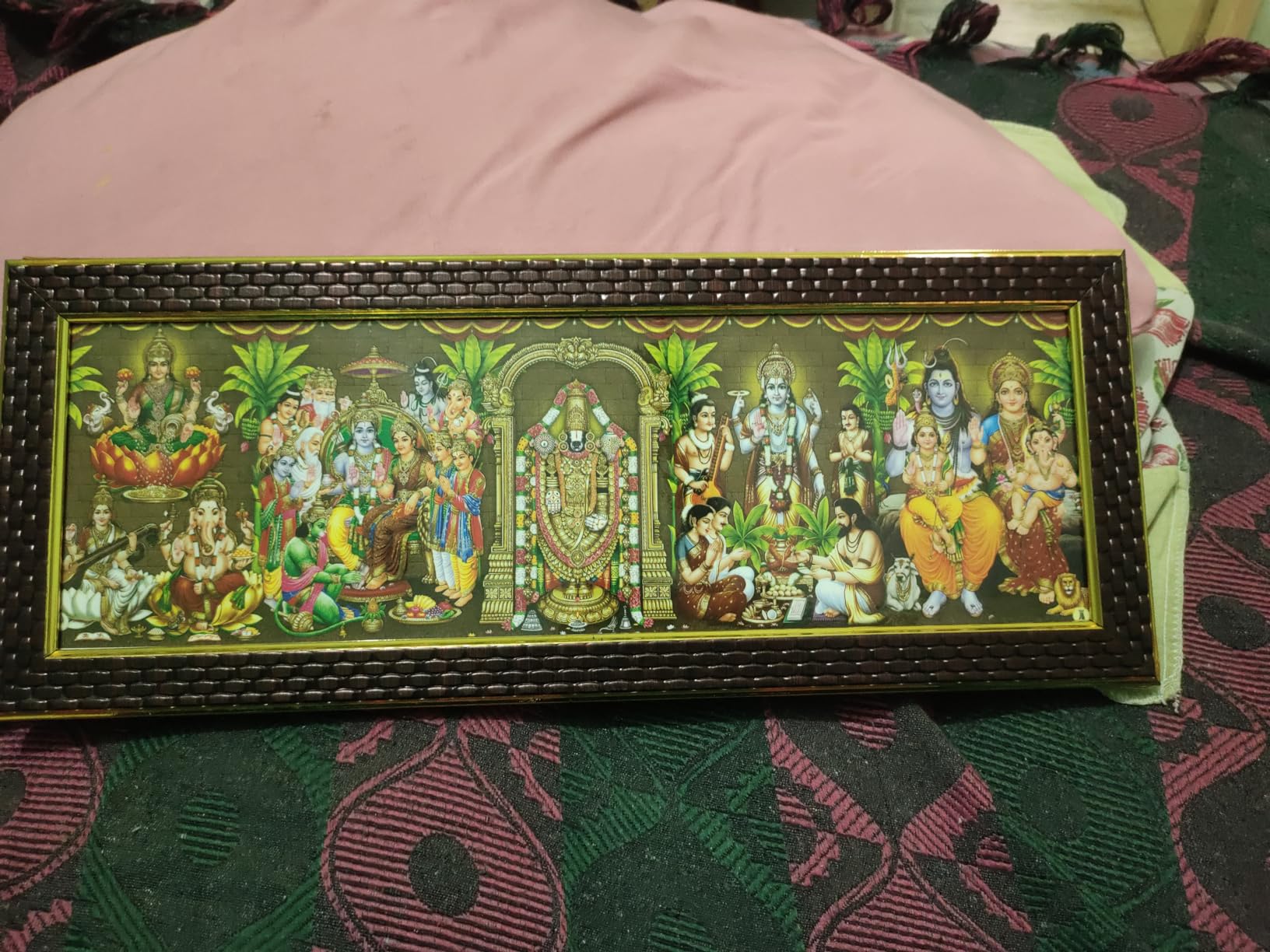 Five In One Photo Frame For Pooja|Frame of Ganesha-Saraswati, Ram ...