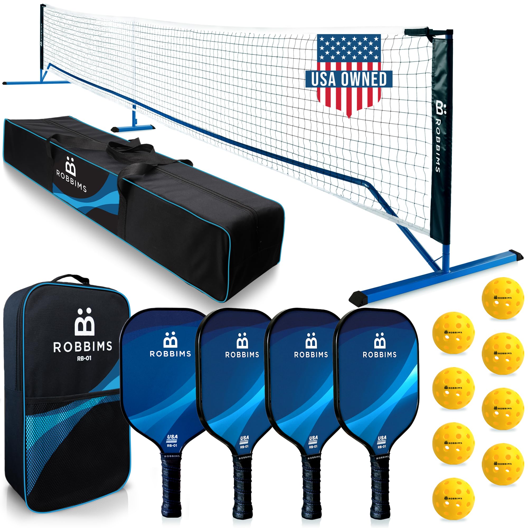 Snapklik.com : ROBBIMS Portable Pickleball Set