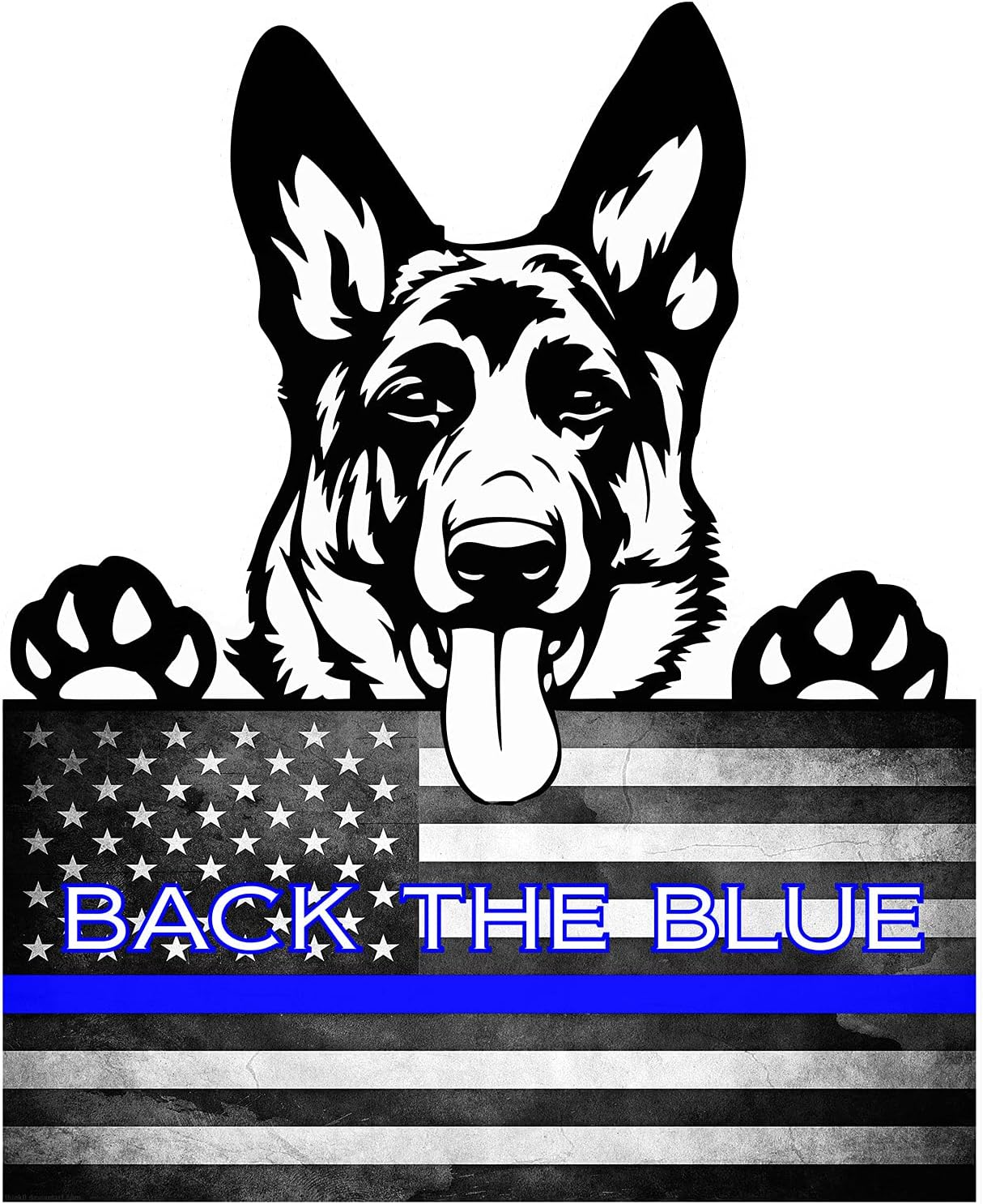 Amazon.com: Thin Blue Line American Flag (Ver.4) German Shepherd K-9 ...