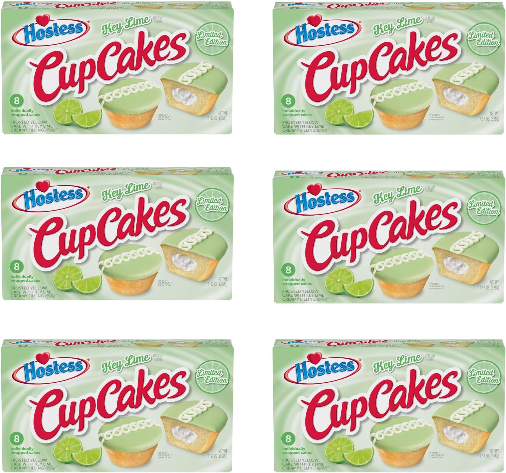 Amazon.com: HOSTESS Limited Edition Key Lime CupCakes, Case of 6-48 ...