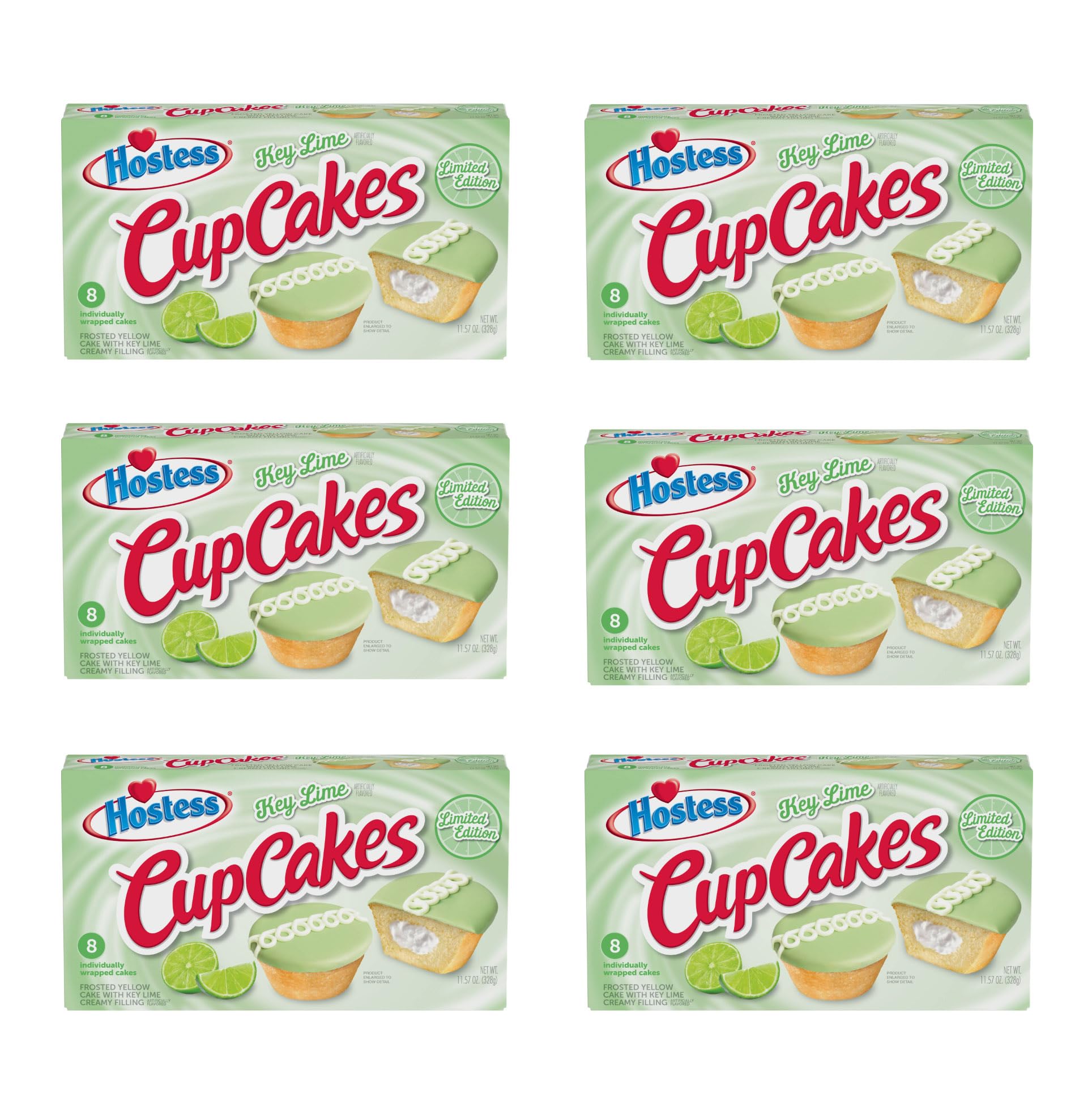 Amazon.com: HOSTESS Limited Edition Key Lime CupCakes, Case of 6-48 ...