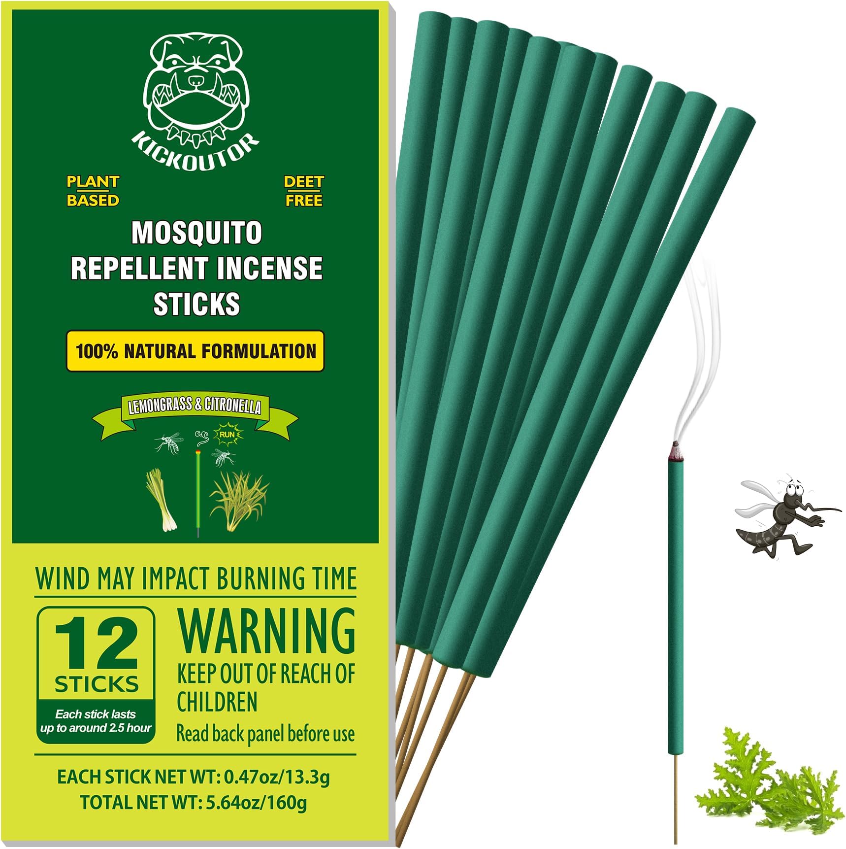 Amazon.com: Mosquito Guard 12 Mosquito Repellent Sticks, 2.5 Hrs ...
