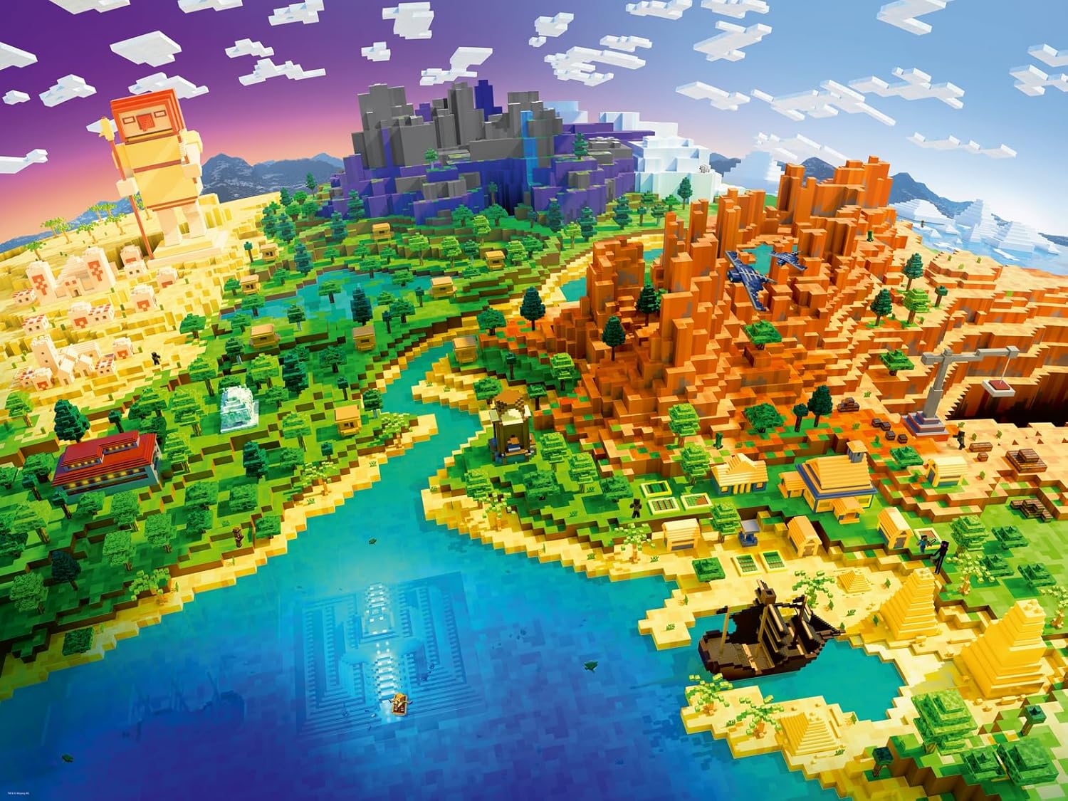 Amazon.com: Ravensburger World of Minecraft 1500 Piece Jigsaw Puzzle ...