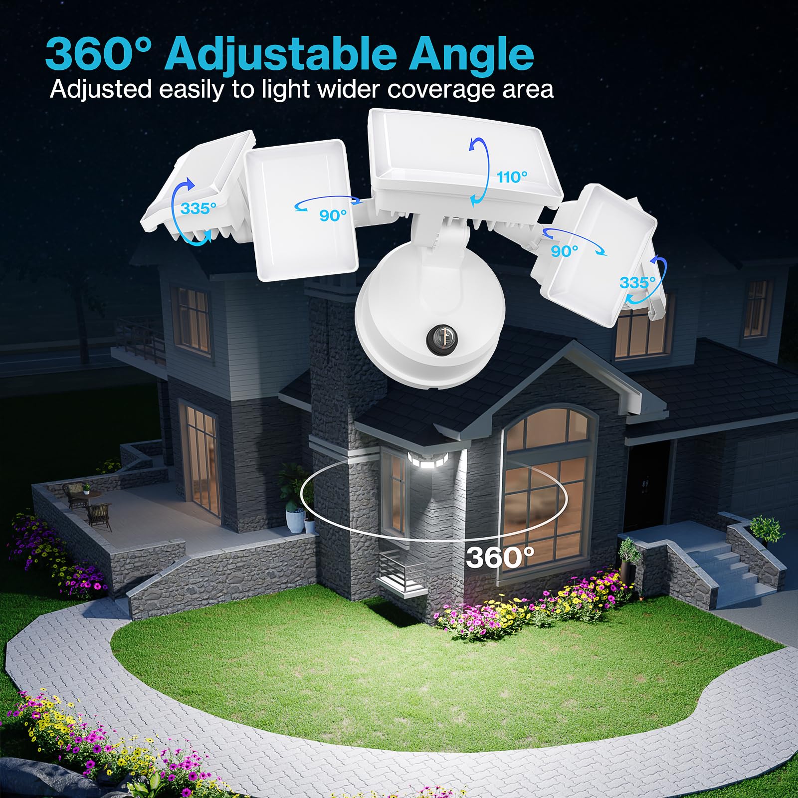 Olafus 2 Pack 100W Dusk to Dawn LED Outdoor Light with Remote, 5 ...