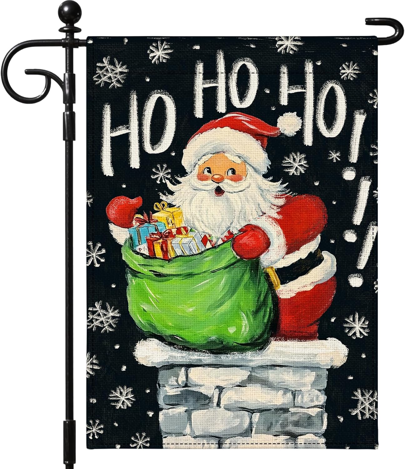 Amazon.com : Artscope Ho Ho Ho Santa Claus Christmas Garden Flag 12x18 ...