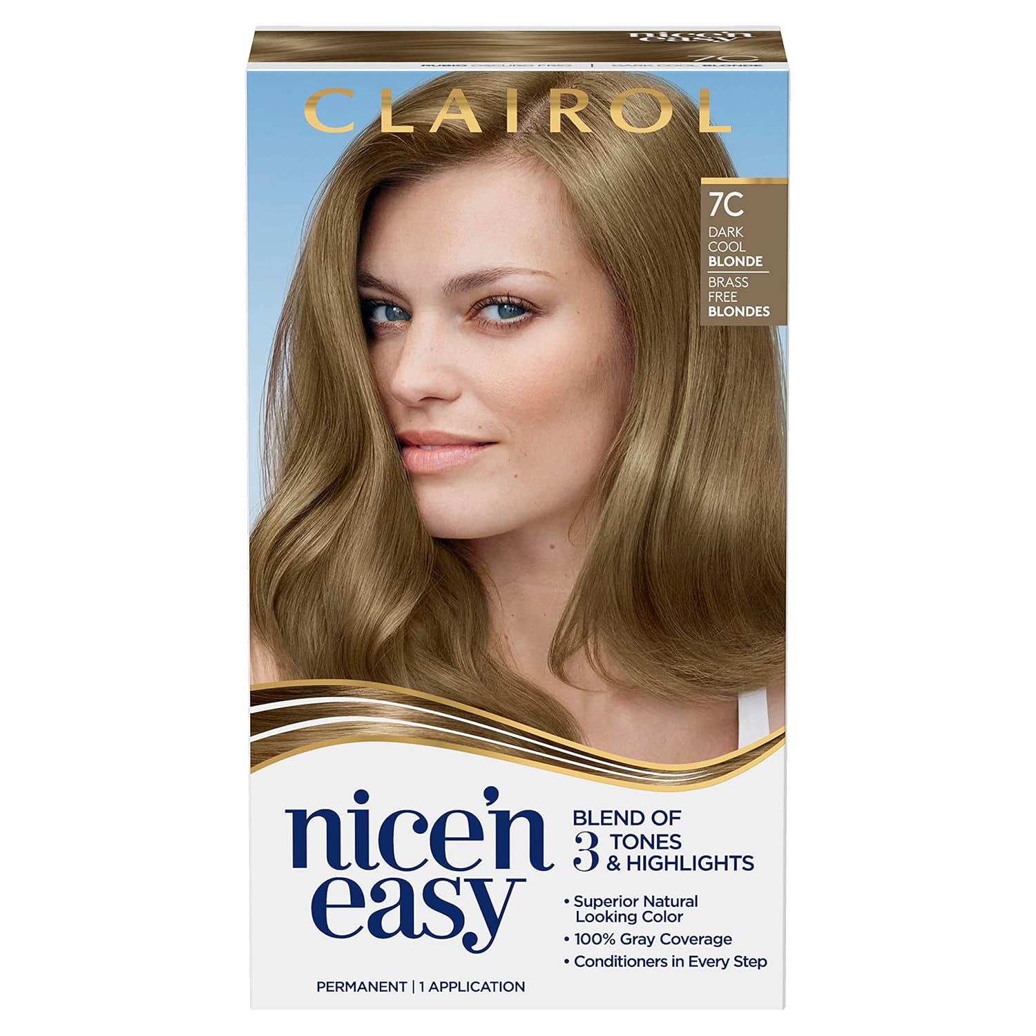 Amazon.com : Clairol Nice'n Easy Permanent Hair Dye, 7C Dark Cool ...