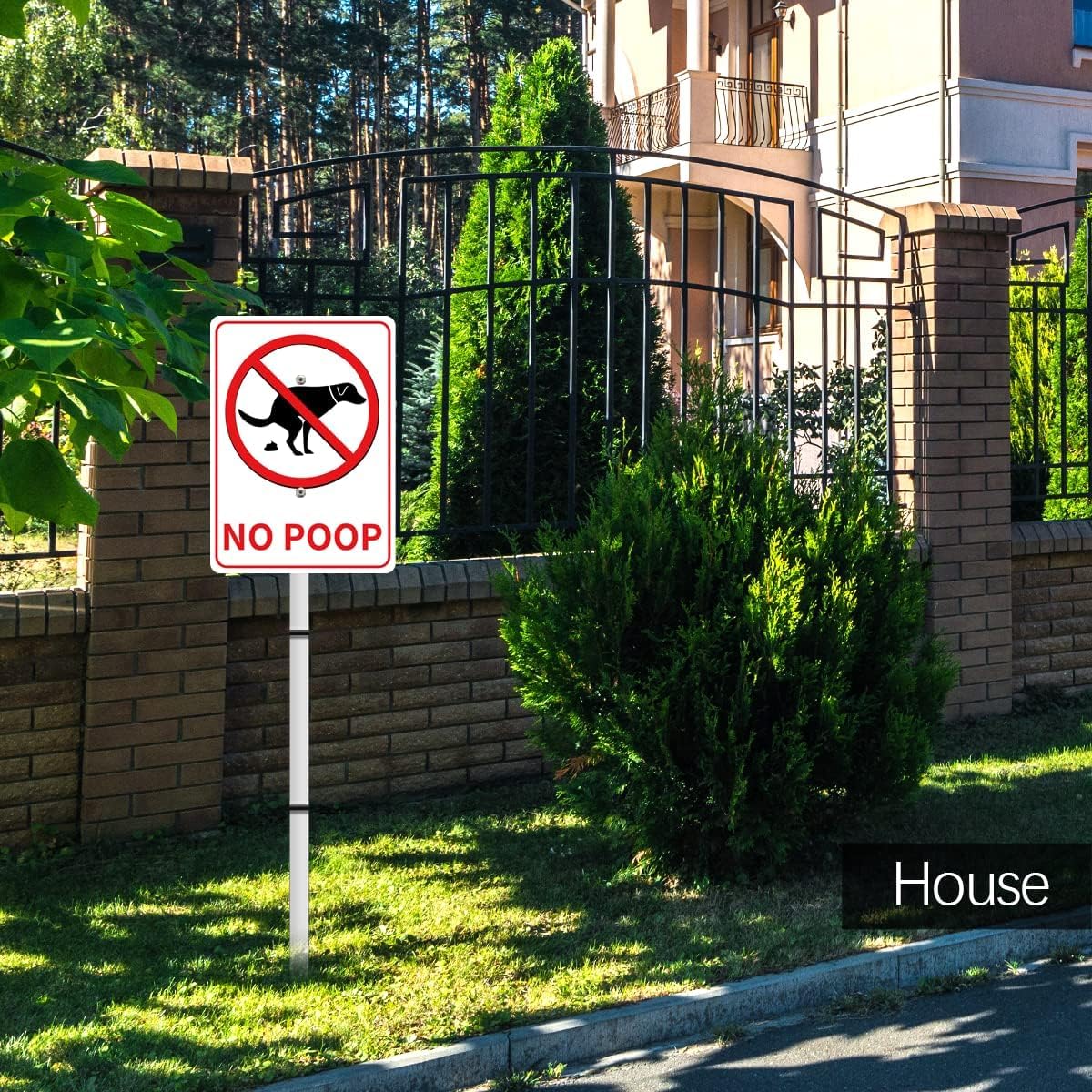 Snapklik.com : OOSSXX NO POOP AND PEE Reflective Yard Warning Sign