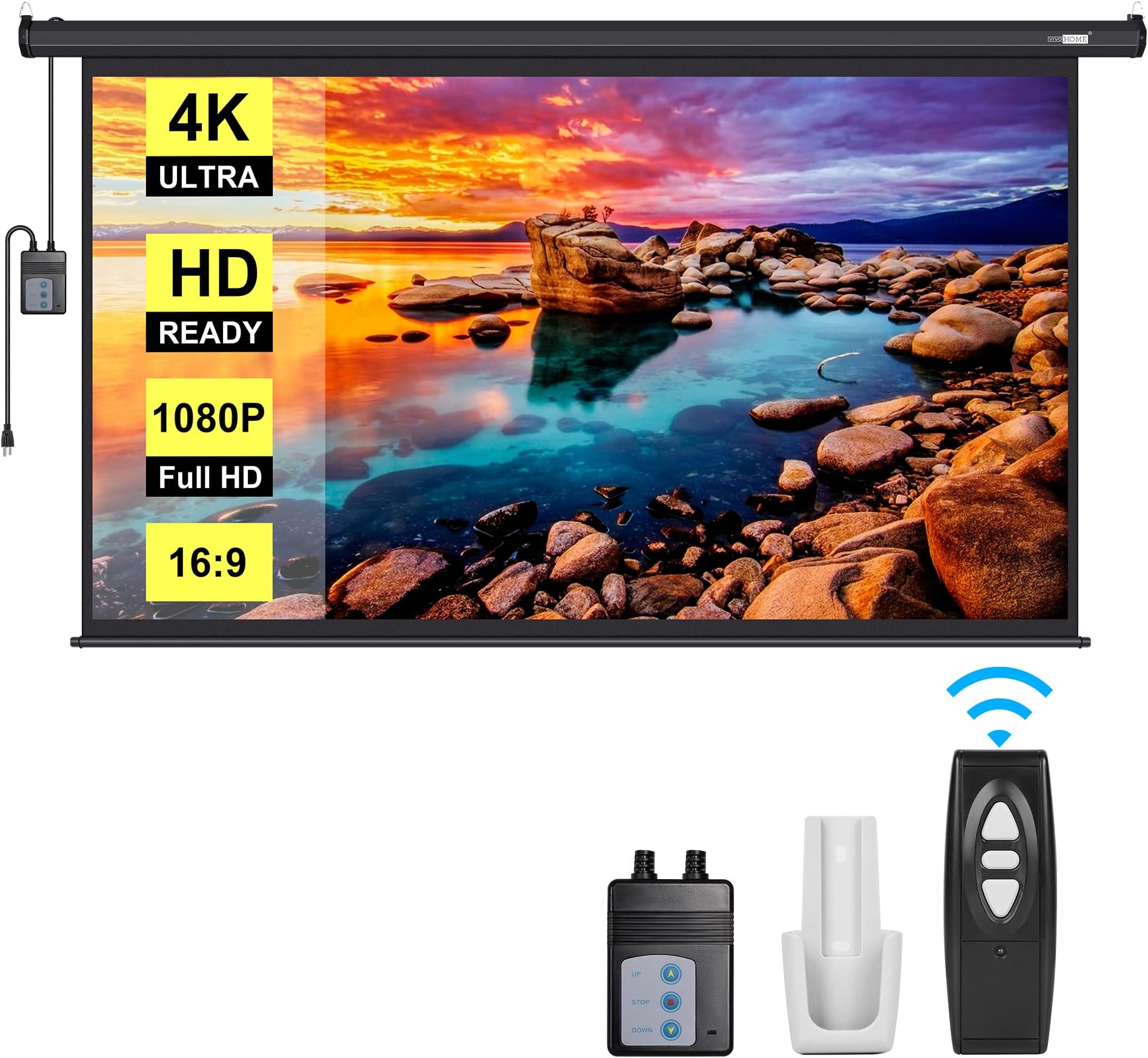 Amazon.com: VIVOHOME 100 Inch Electric Motorized Projector Screen with ...