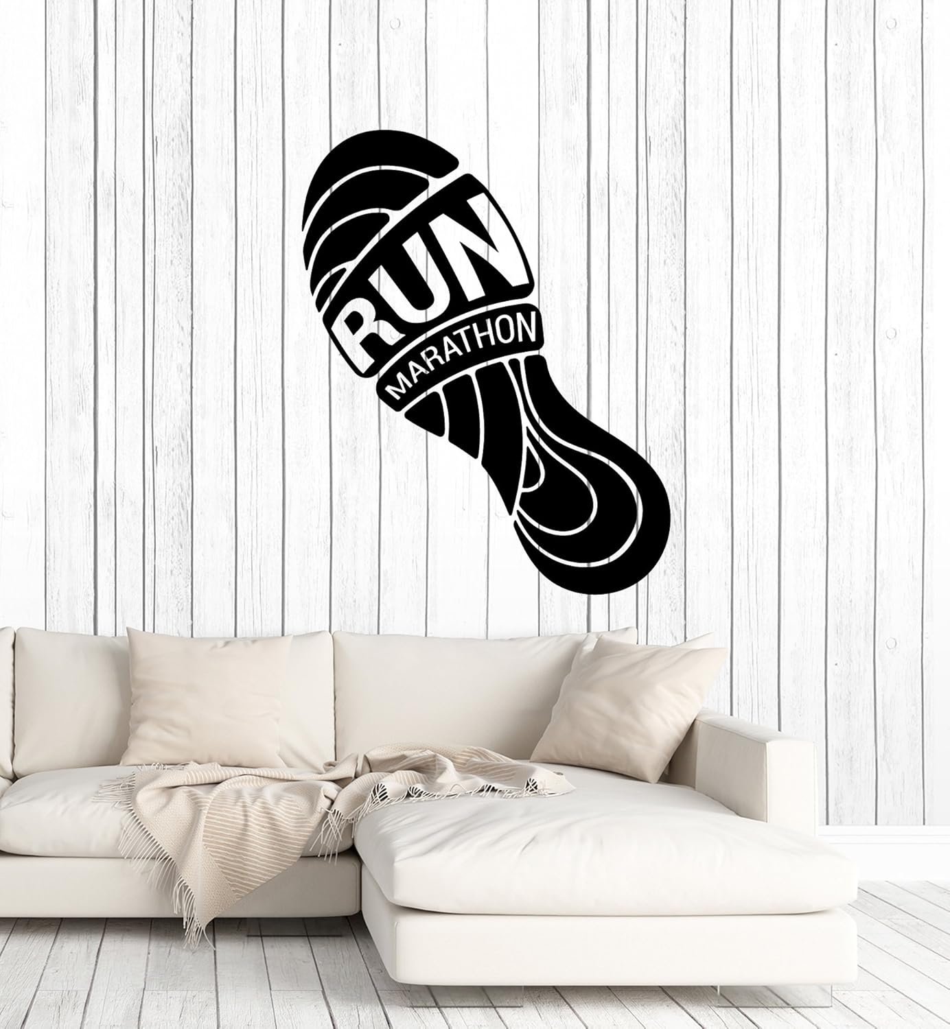 Amazon.com: Large Vinyl Wall Decal Run Marathon Running Decor Runner ...