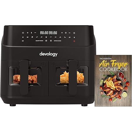 Duronic AF34, 2-in-1 Air Fryer Bundle Set with 1x 10L Large Drawer and ...