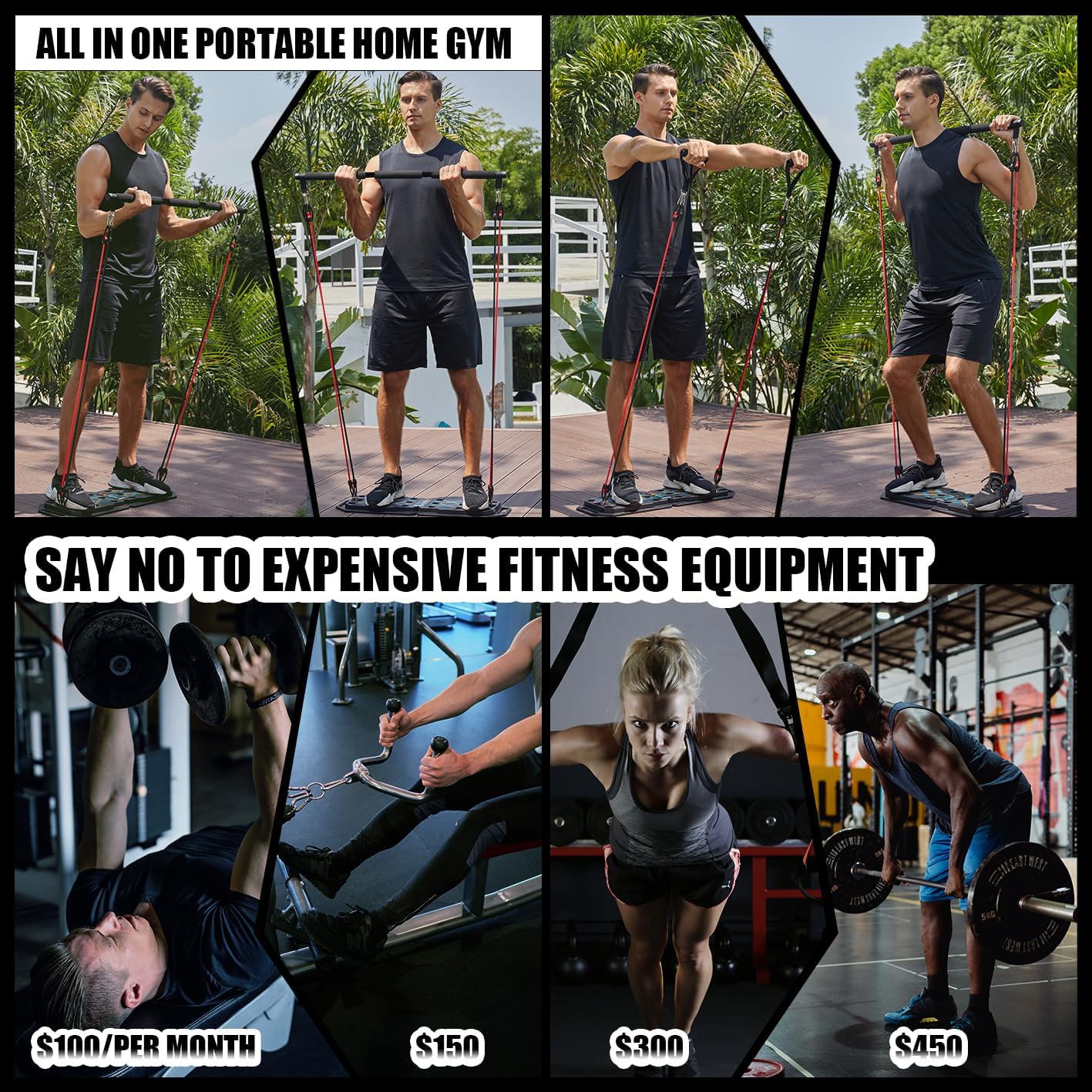 Foldable Push Up Board, Home Gym Workout Equipment Push Up Bar, Push Up ...