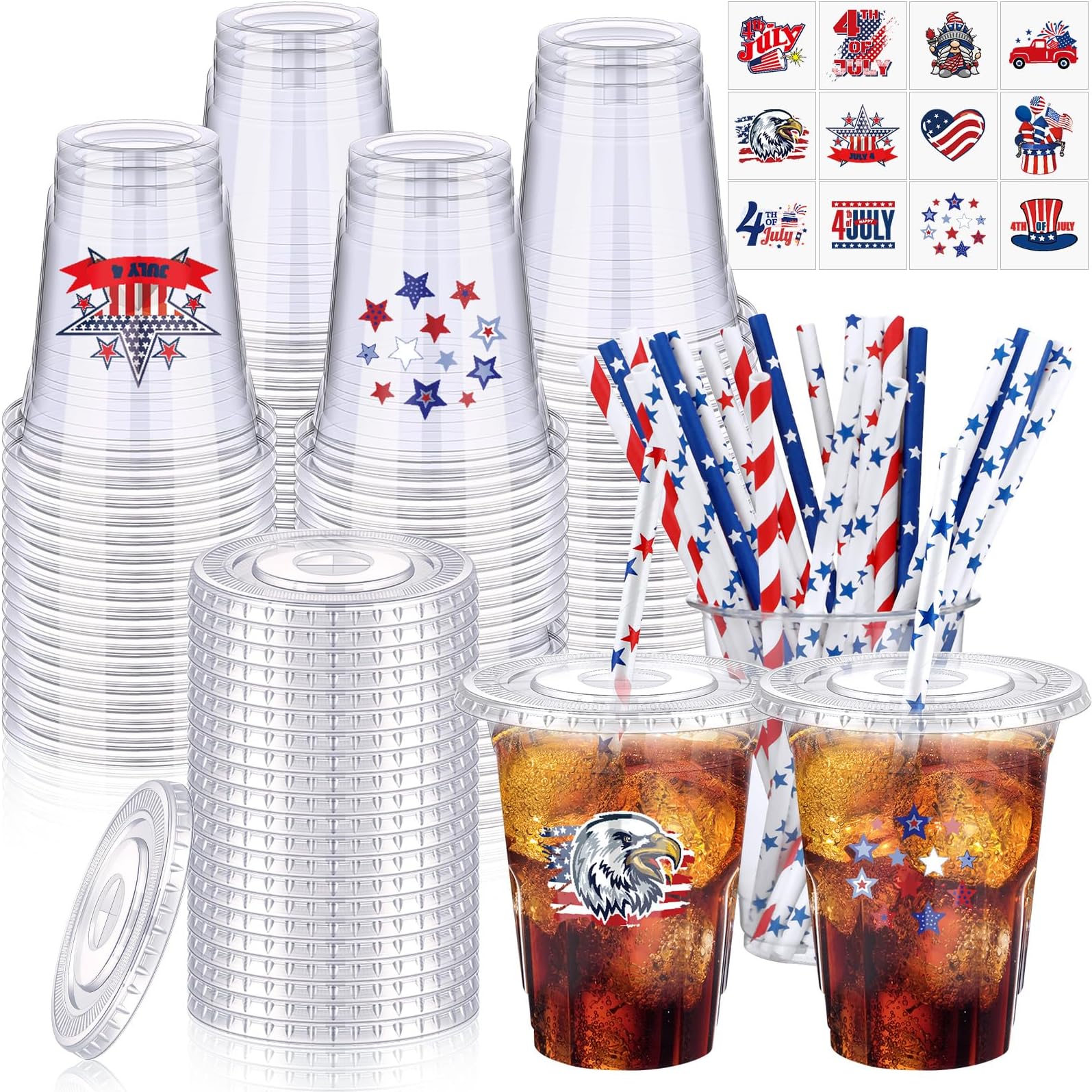 Amazon.com: GuassLee 50pcs 4th of July Party Cups Plastic Disposable ...
