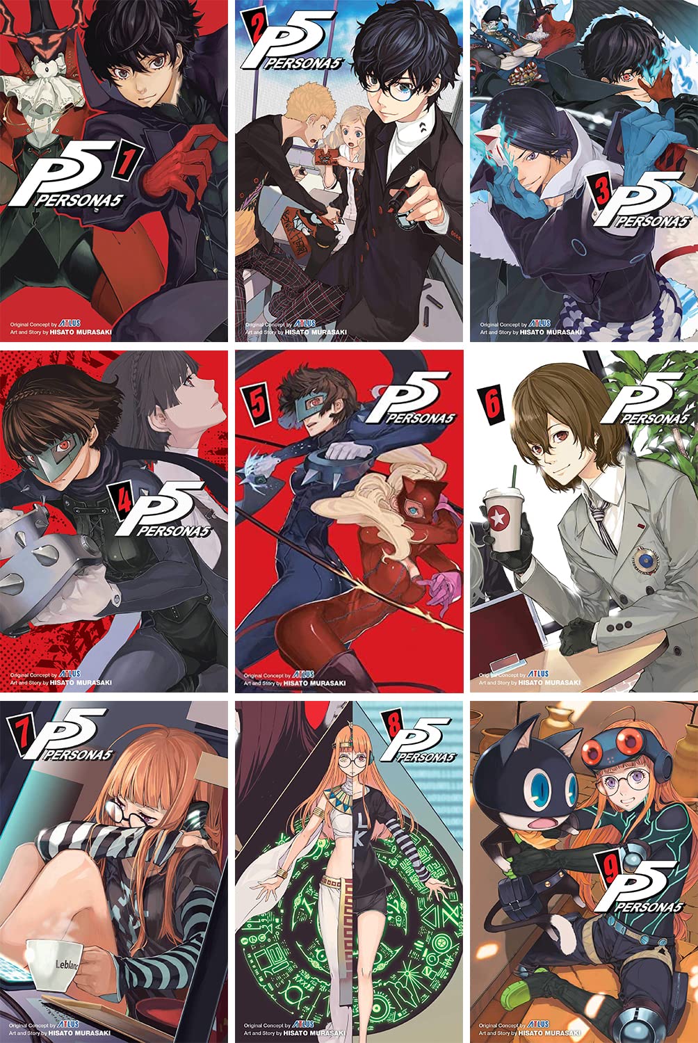 Persona 5 Manga Set 9-book: Vol. 1-9 by Hisato Murasaki: Hisato ...
