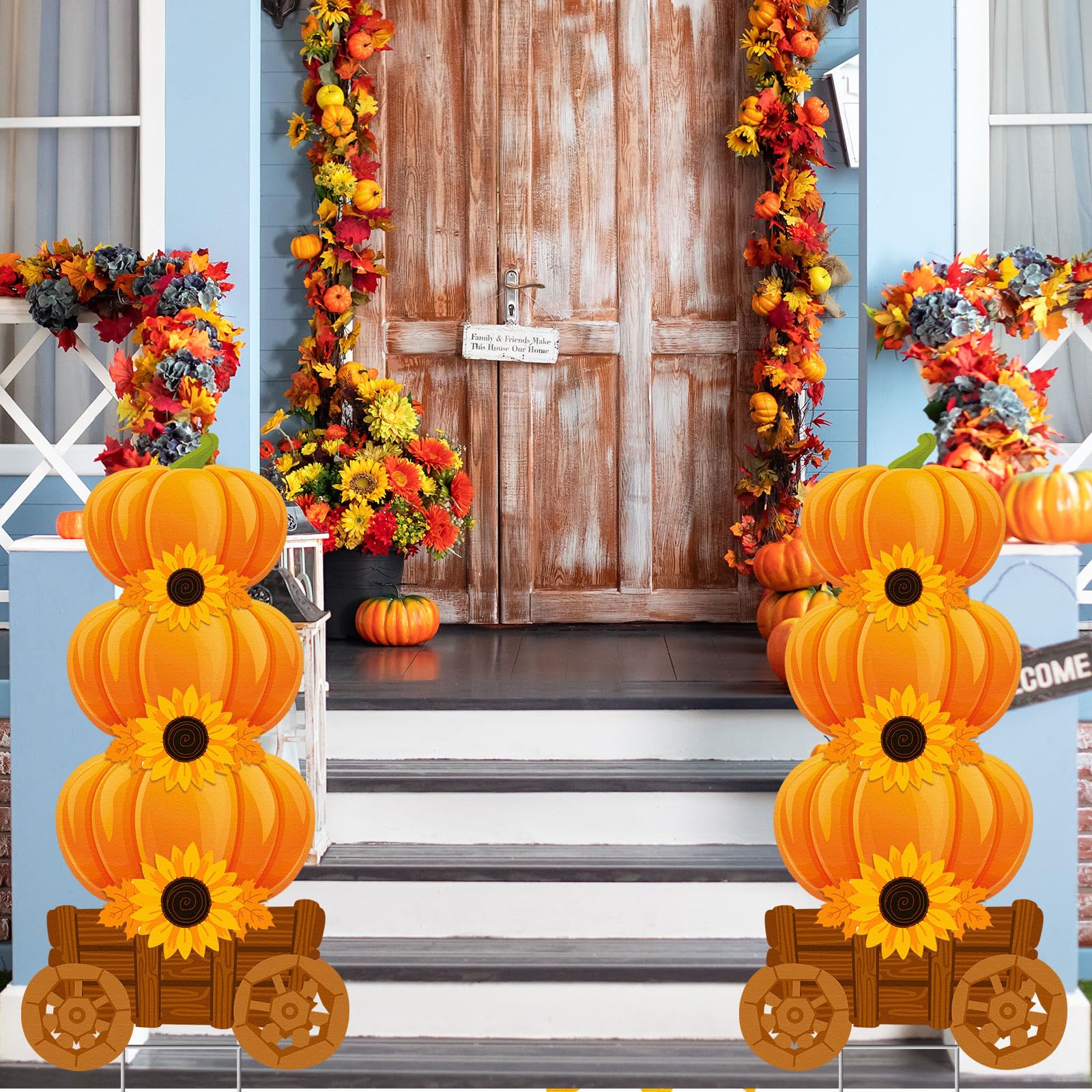 Snapklik.com : Thyle 2 Pack Fall Pumpkins Yard Signs