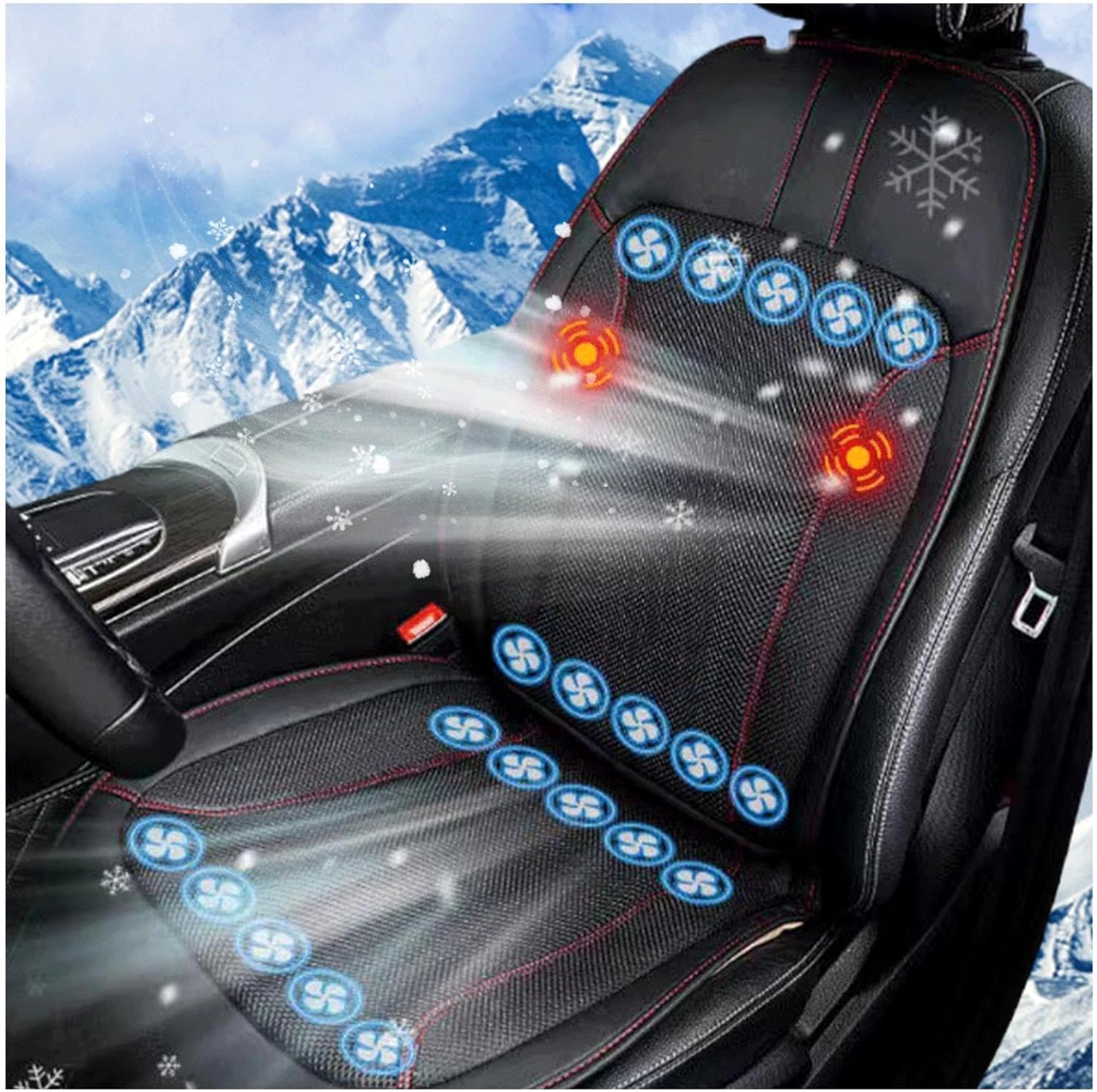 SAKEMA Sitzbezüge Auto, 12v/24v,20 Fans,3 Kühlstufen Kühlende ...