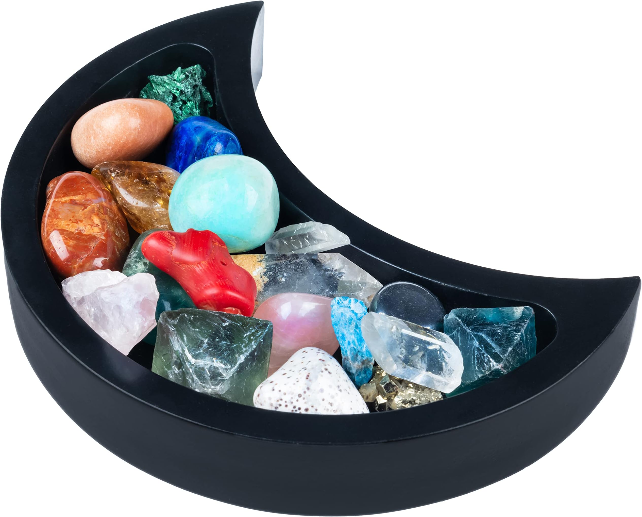 Amazon.com: Moon Tray Crystal Holder Display - Black Wooden Crystal ...