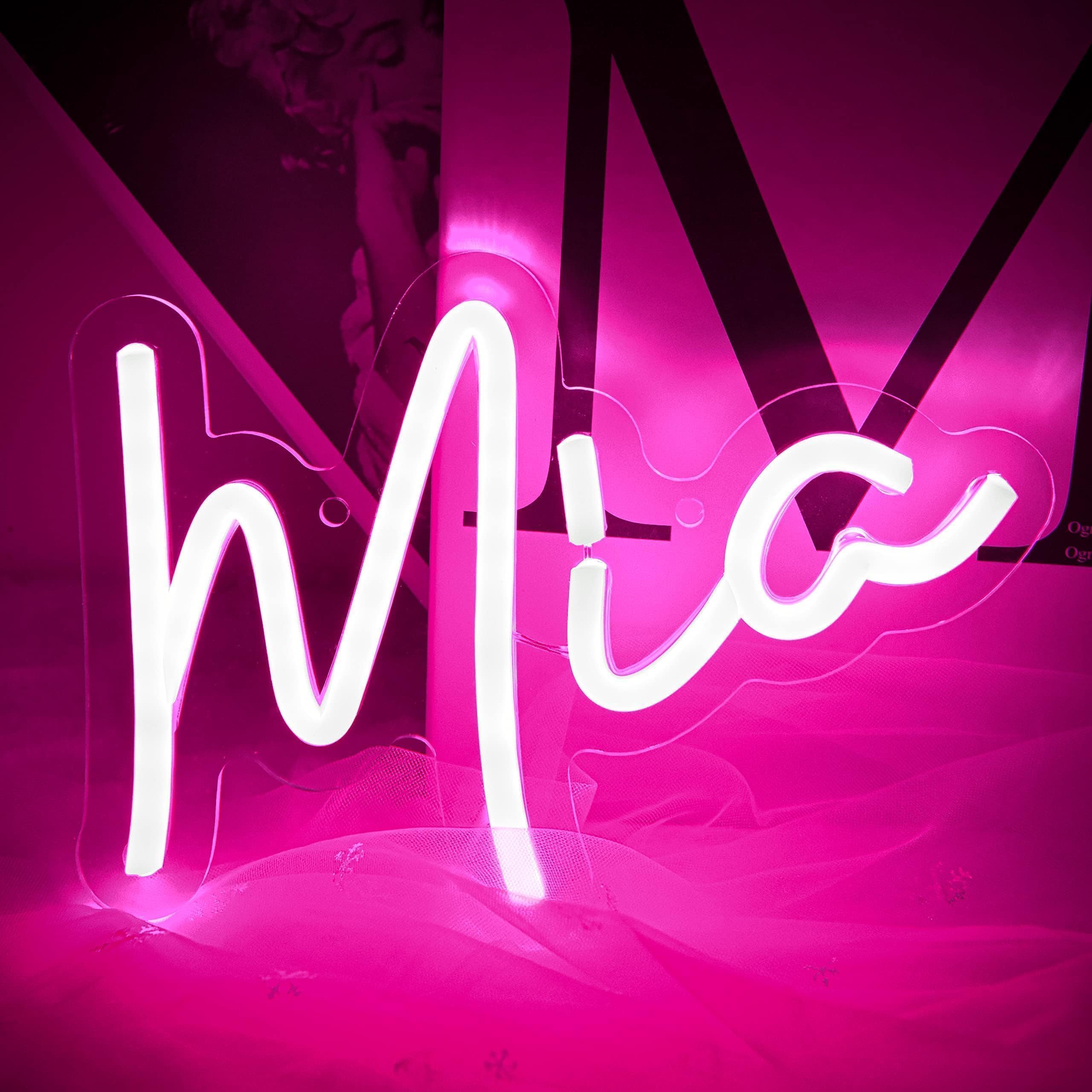 Amazon.com : ATTNEON Mia Name Neon Sign for Wall Decor,LED Mia Name ...