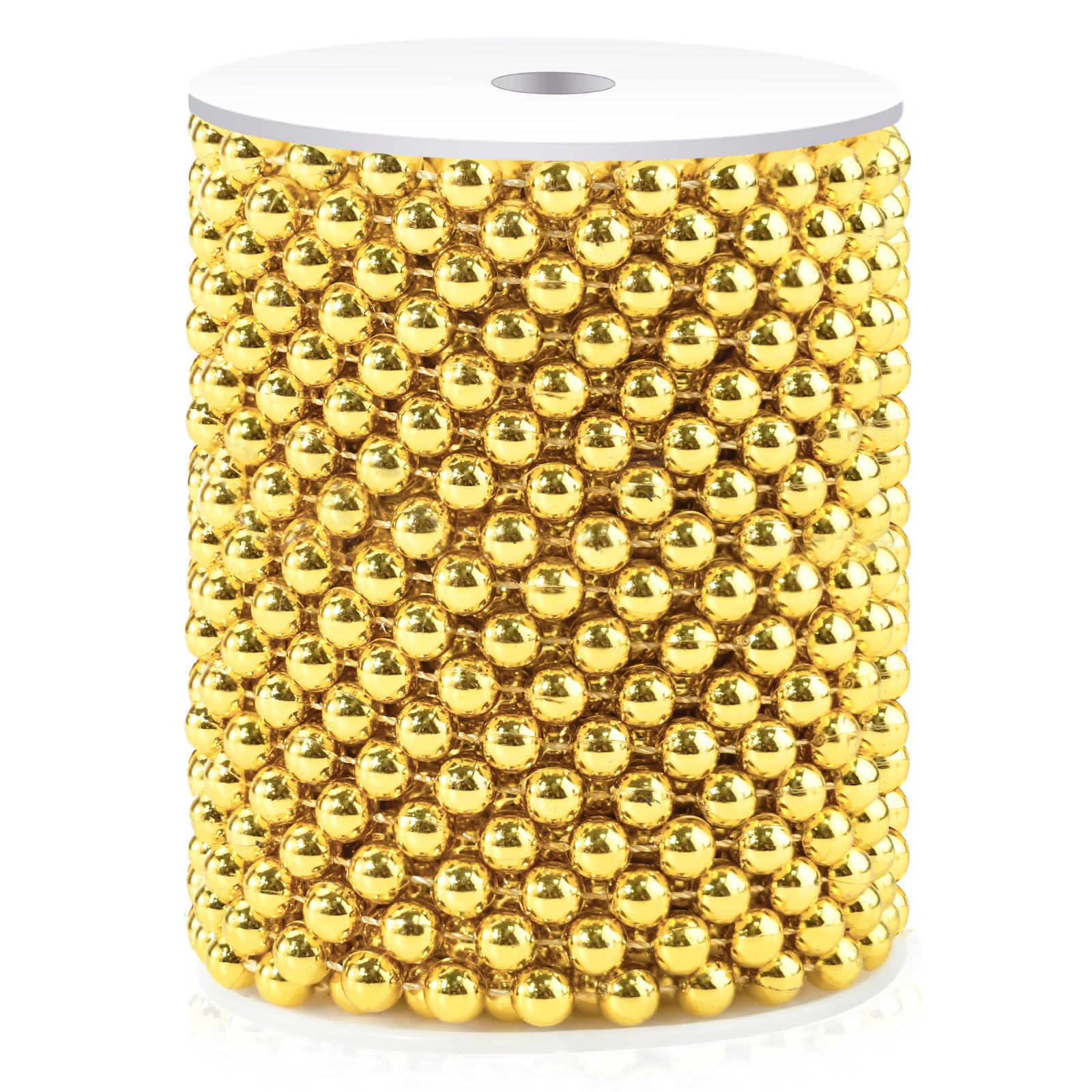 Amazon.com: 53 Feet Christmas Tree Beads Garland, 8mm Artificial Gold ...