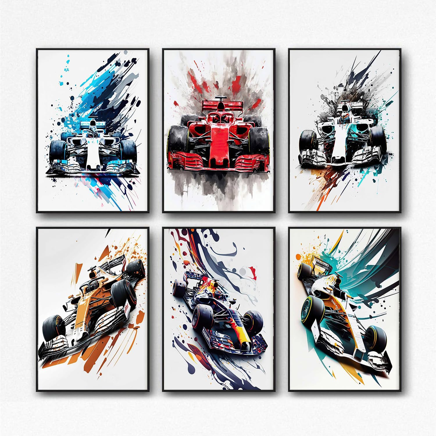 6Pcs Car Posters Supercar Poster F1 Poster Art Prints For Walls Vintage ...